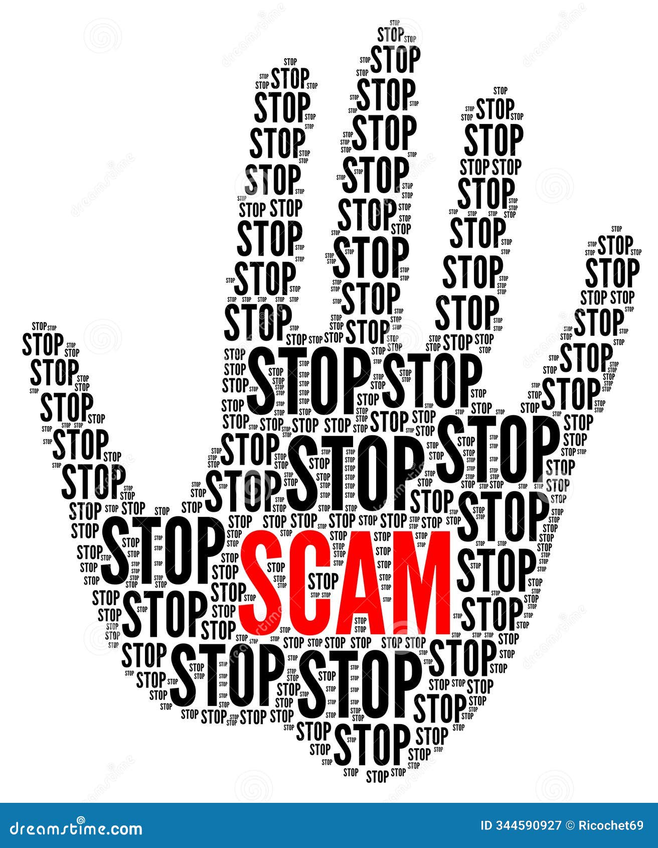 Stop Scam. Cheating And Fraud. Hands Vector Illustration ...