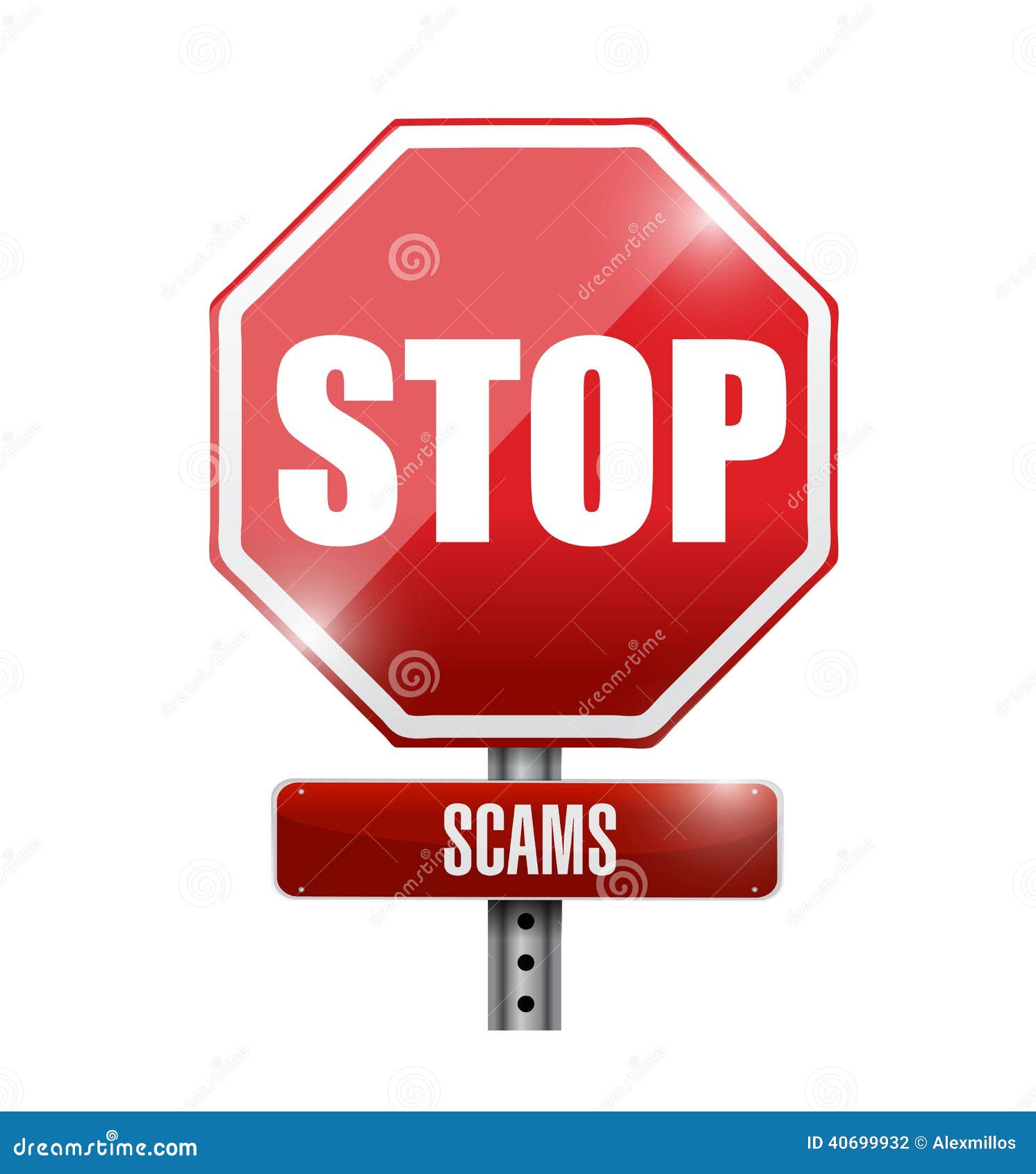 Stop Scams Signpost Illustration Design Stock Illustration ...
