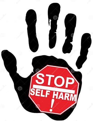 Stop Self Harm Illustration Stock Illustration - Illustration of font ...