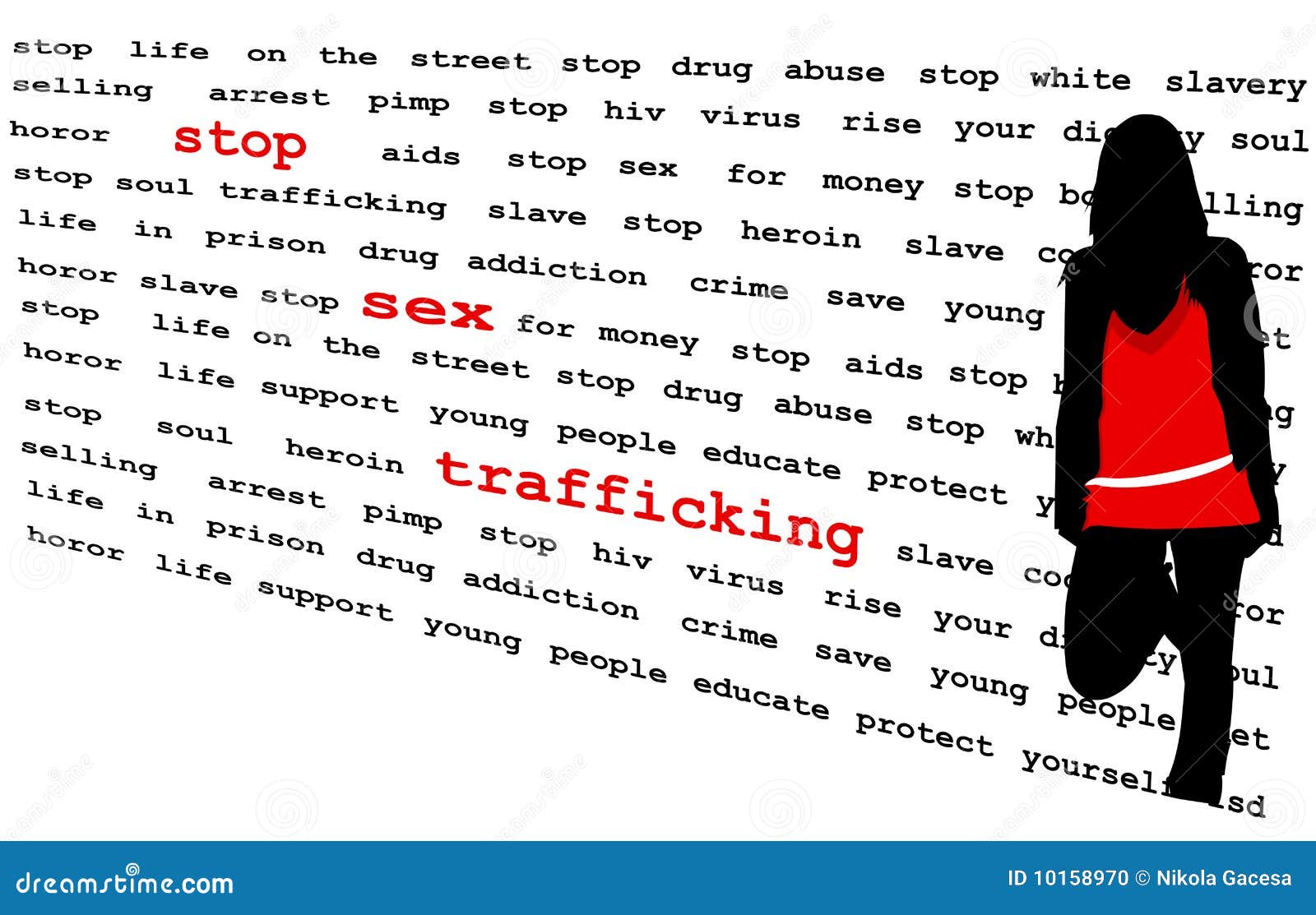 Stop Sex Trafficking Stock Vector Image Of Woman Virus 10158970