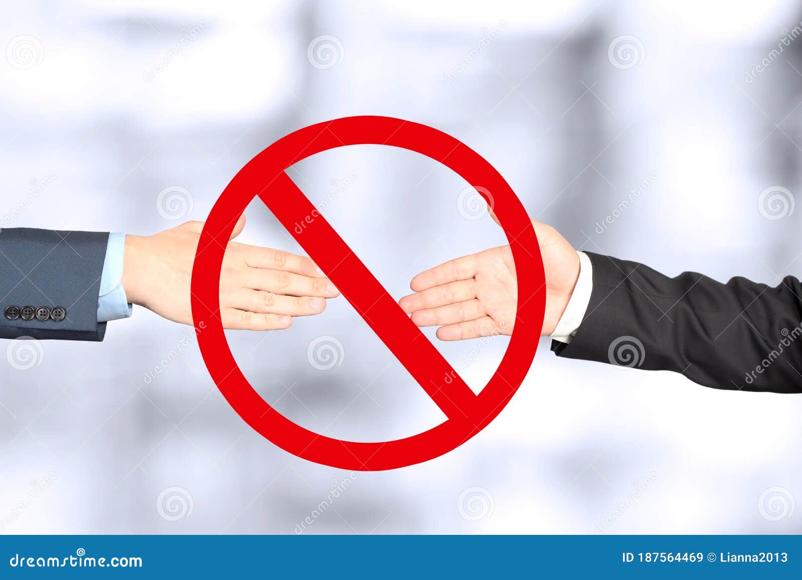 Stop Shaking Hands between People. Covid - 19. Coronavirus Stock Image ...