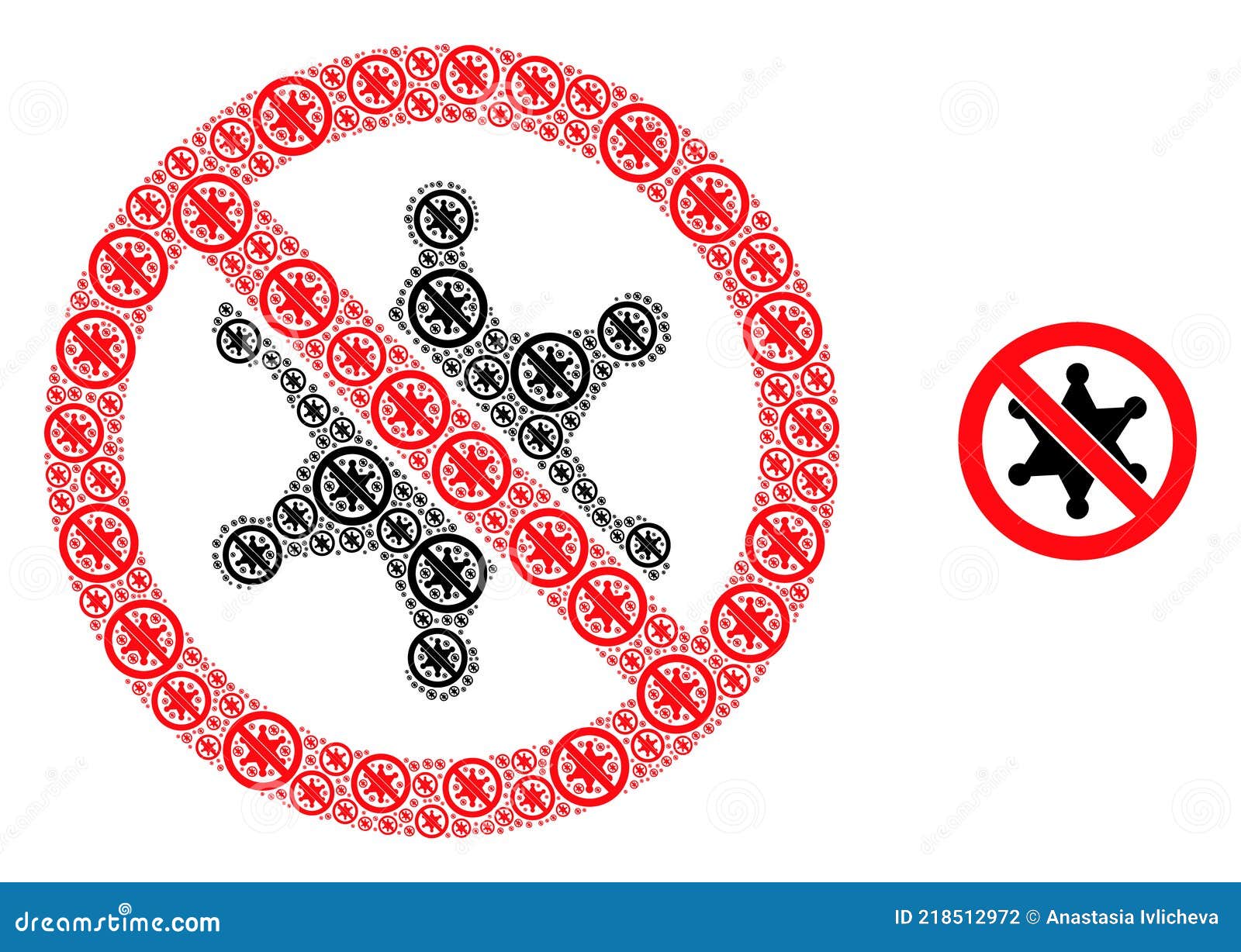 Stop Sheriff Star Fractal Icon Composition Stock Vector - Illustration ...