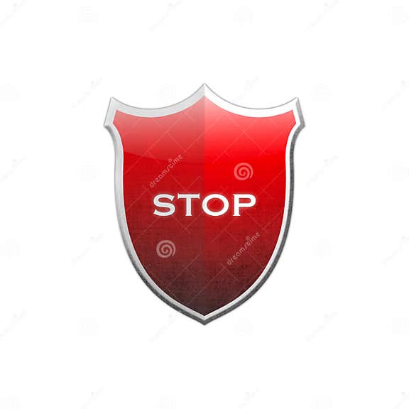 Stop shield. stock illustration. Illustration of restrictive - 28181076