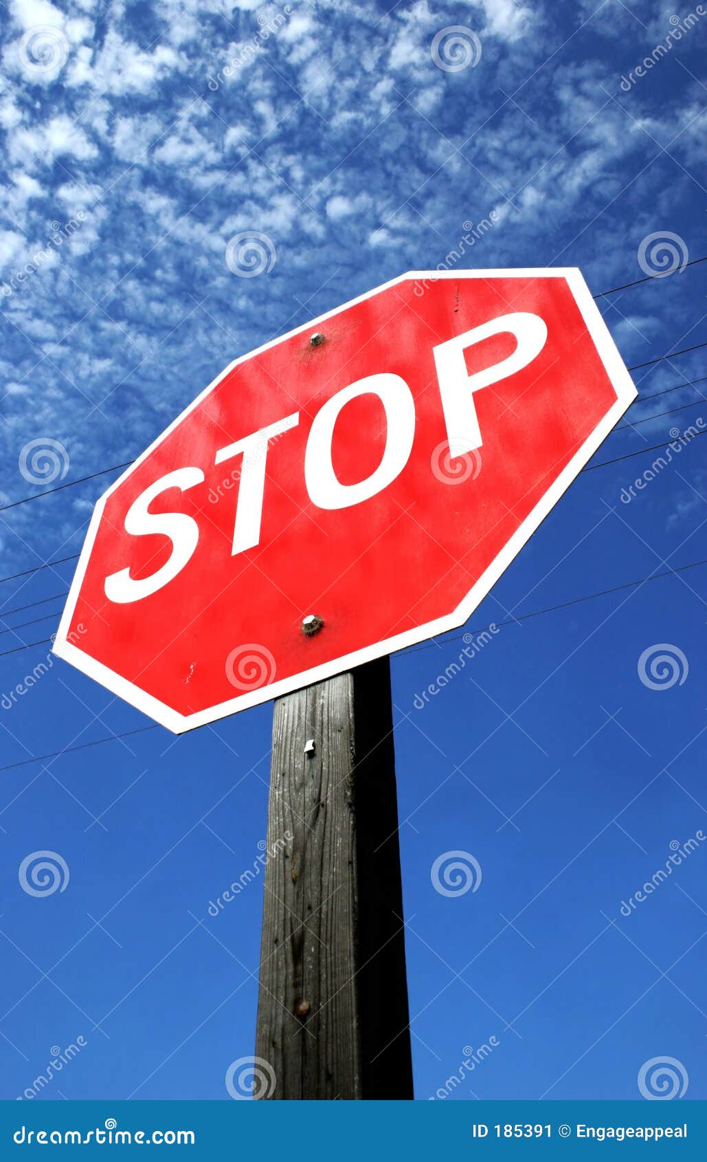Stop Sign stock image. Image of cloudy, wide, halt, post - 185391
