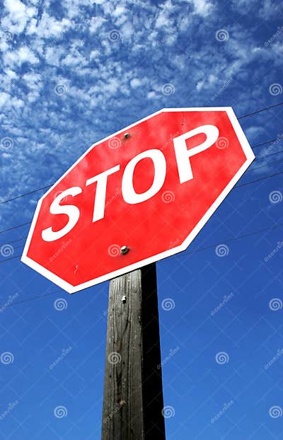 Stop Sign stock image. Image of cloudy, wide, halt, post - 185391