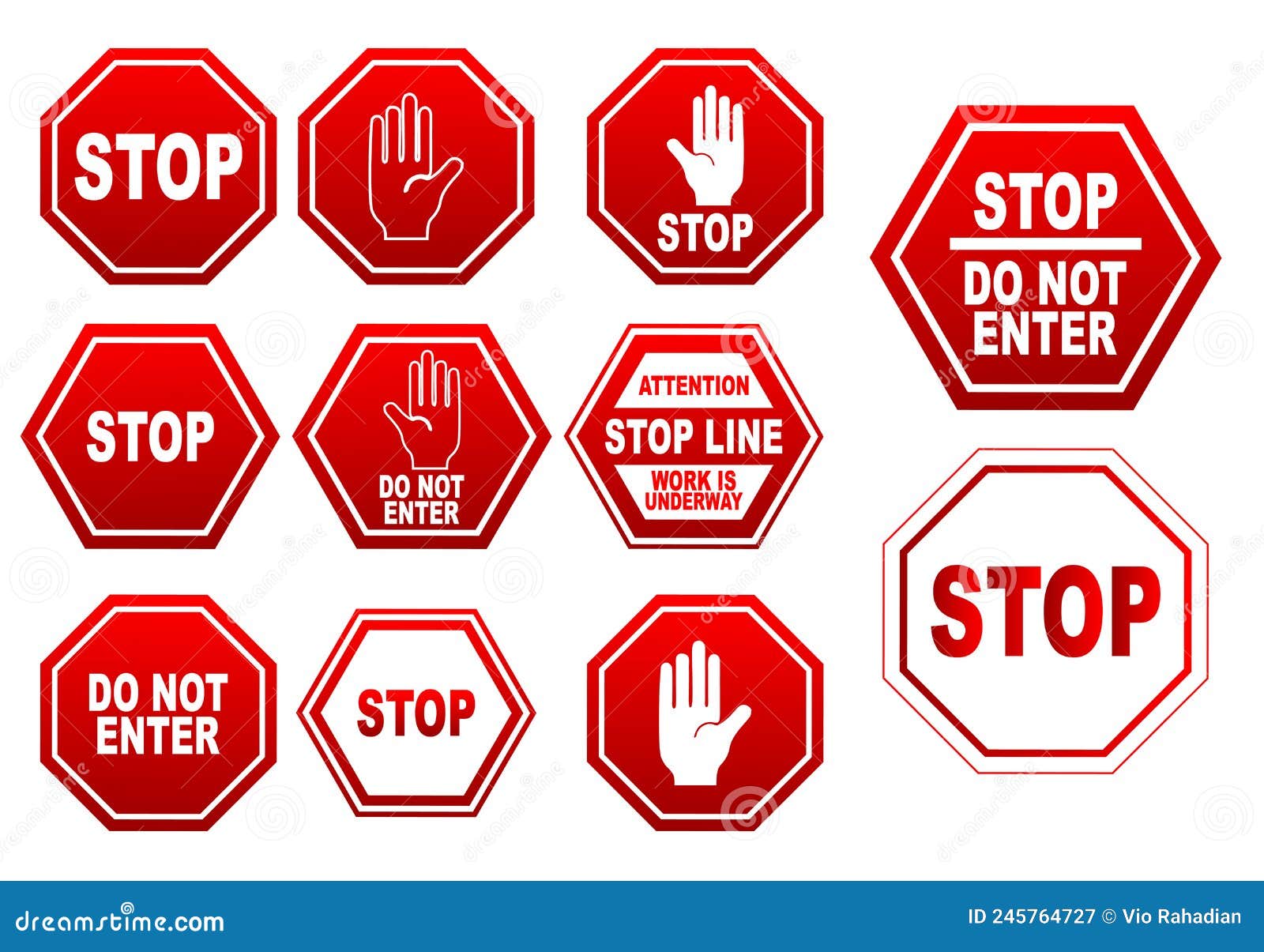 Stop and Do Not Enter Sign Icon. Illustration Set of Traffic Stop and ...