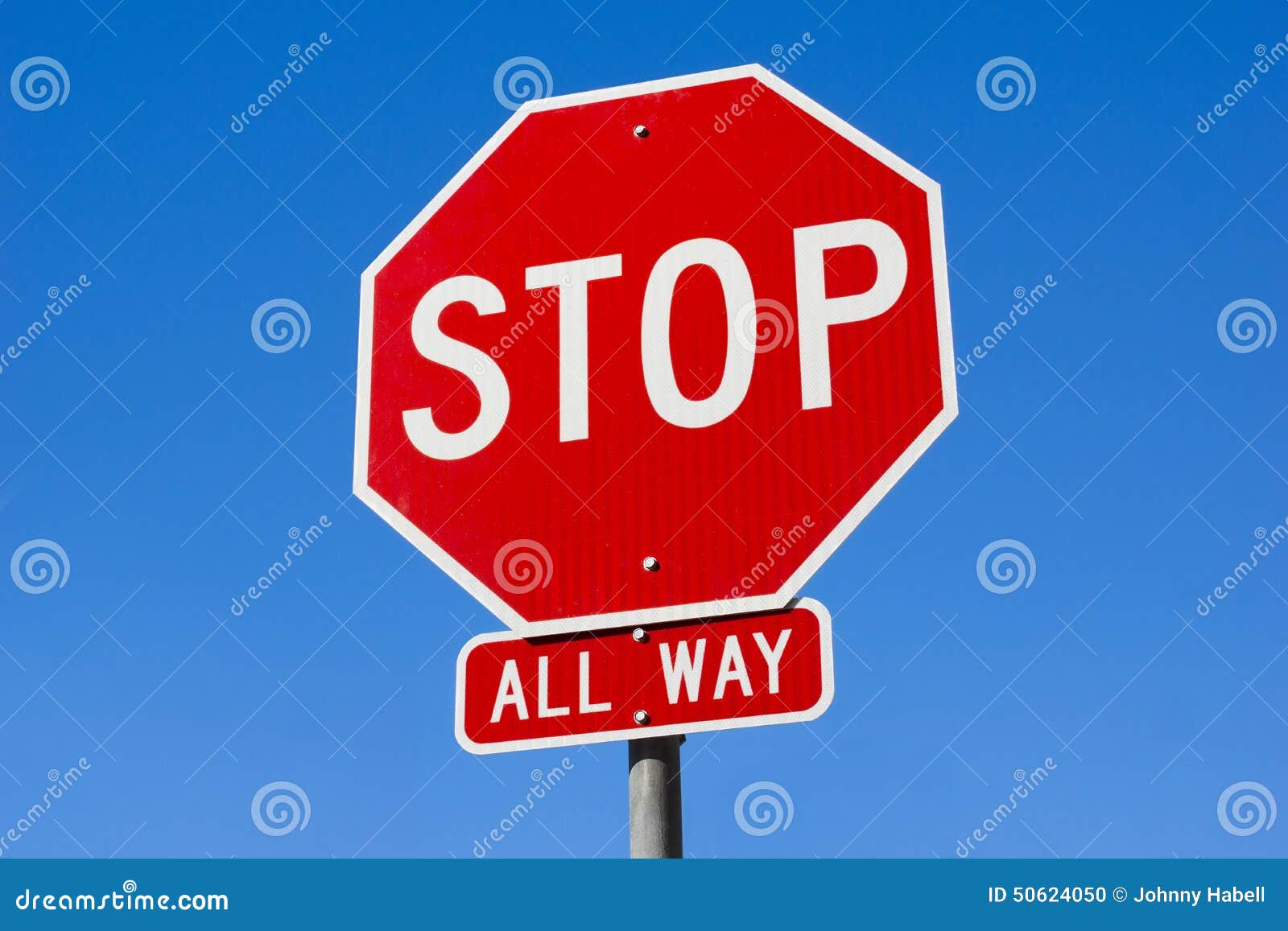 Stop Sign All Way stock photo. Image of information, enforcement - 50624050