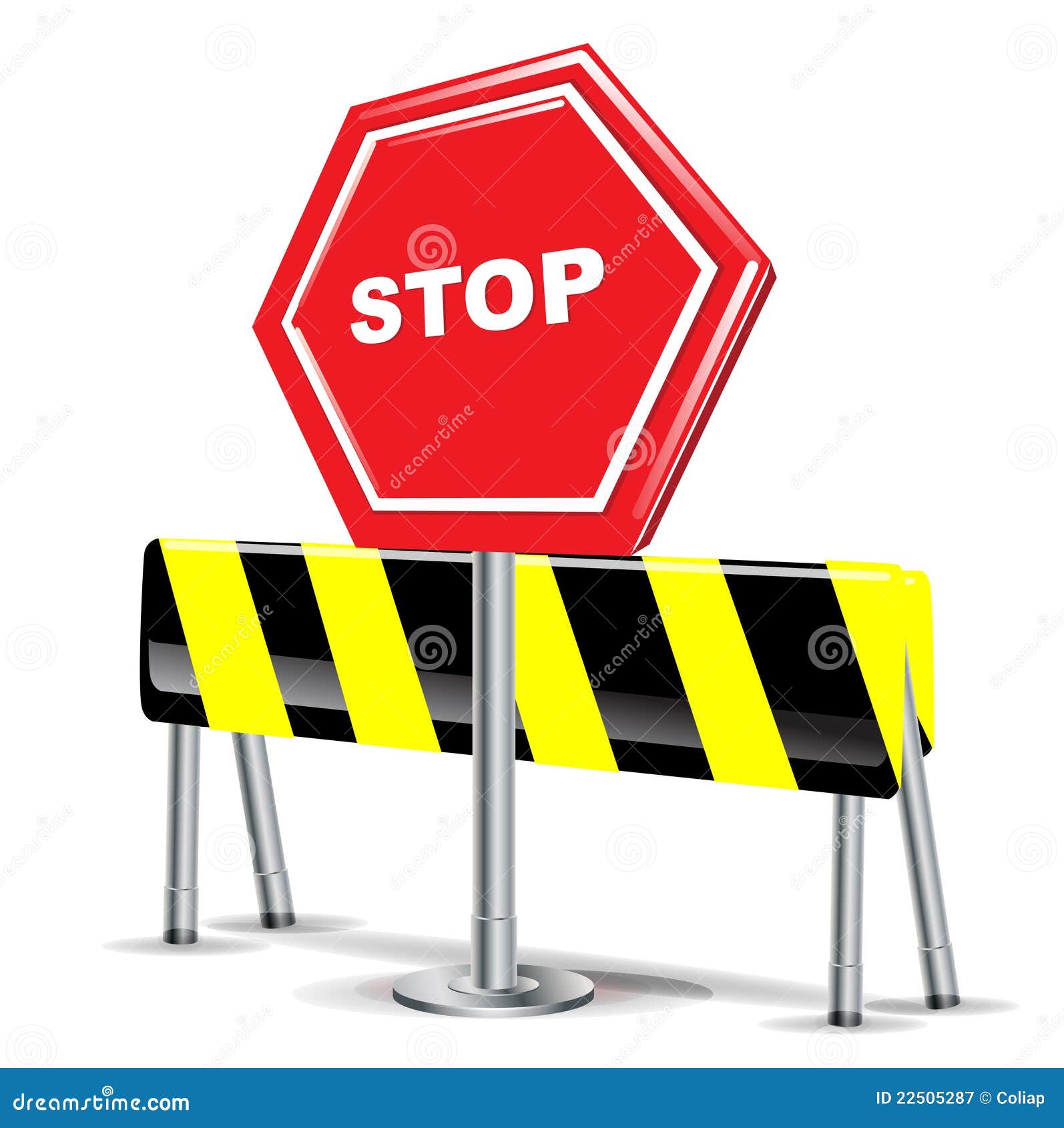 Stop Sign and Attention Sign Stock Vector - Illustration of design ...