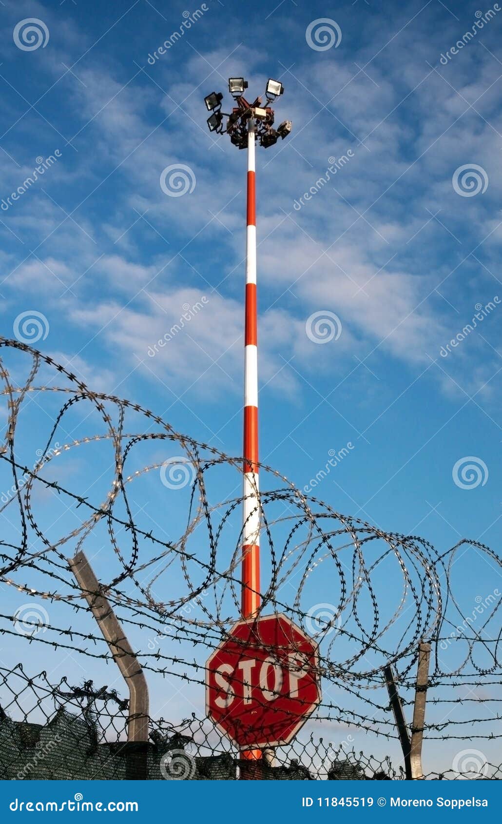 Stop Sign And Barbed Wire Stock Image | CartoonDealer.com #11845519