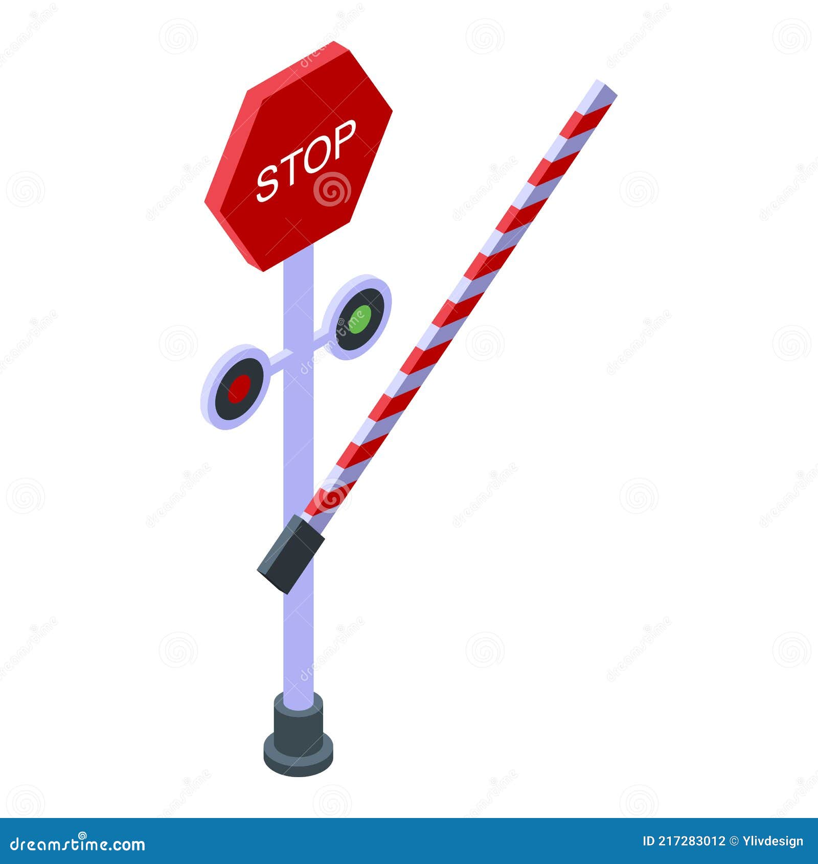 Stop Sign Barrier Icon, Isometric Style Stock Vector - Illustration of ...
