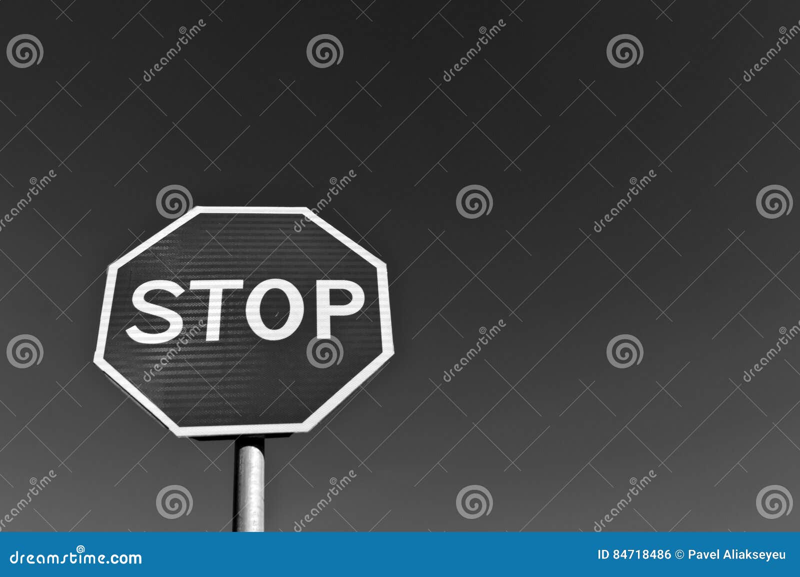 Stop Sign in Black and White. Stock Photo - Image of material, culture ...