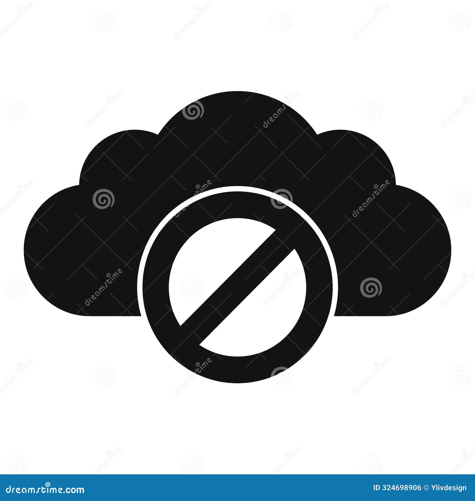 Stop Sign Blocking Cloud Computing Preventing Data Storage Stock ...