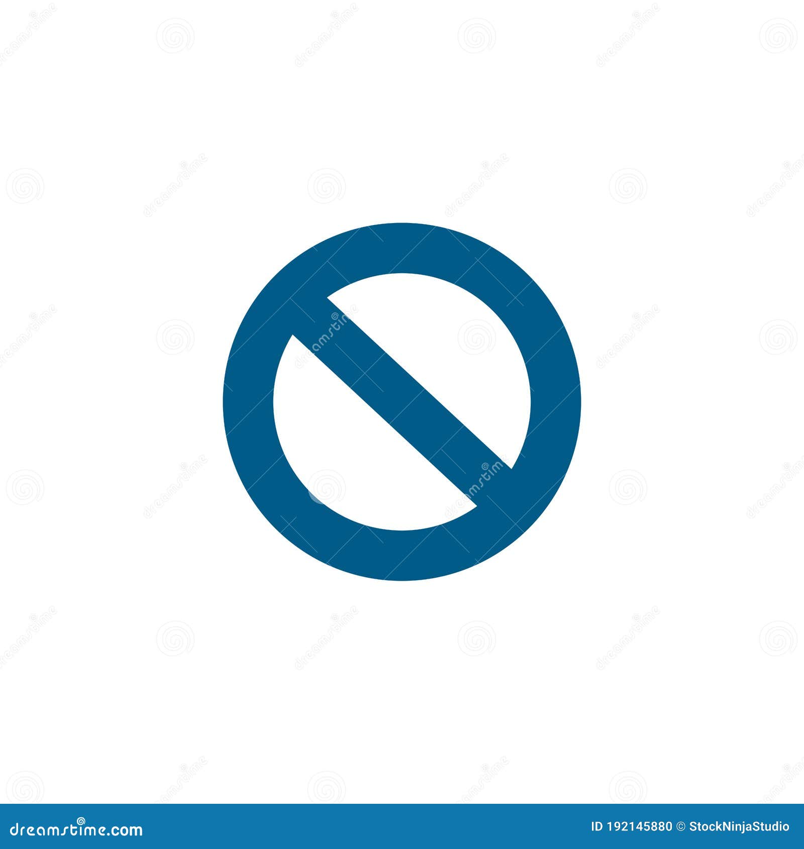 Stop Sign Blue Icon on White Background. Blue Flat Style Vector ...