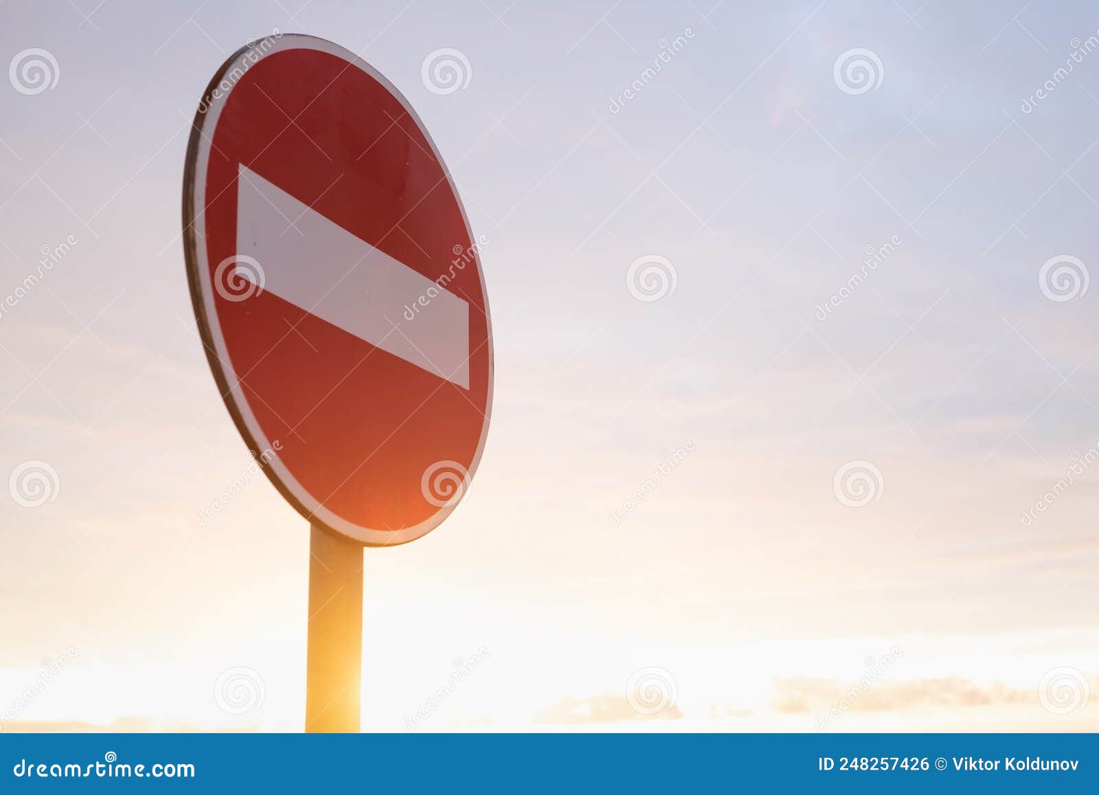 Stop Sign on Blue Sky. Do Not Drive There. Stock Photo - Image of sign ...