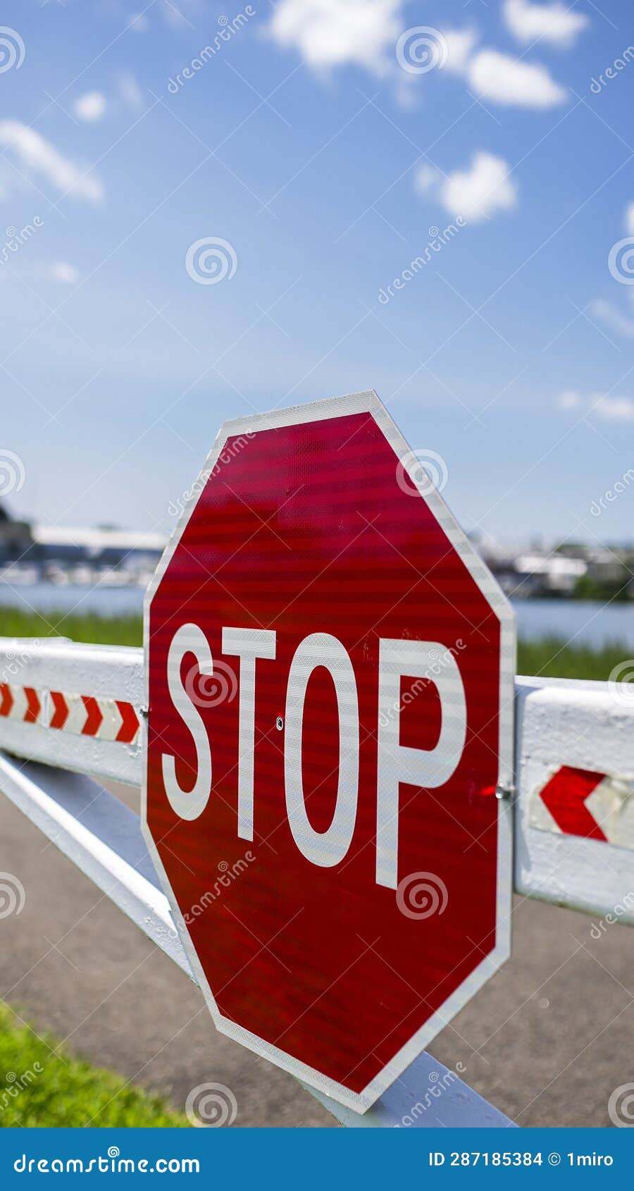 Stop Sign with Blue Sky and Puffy Clouds Stock Photo - Image of text ...