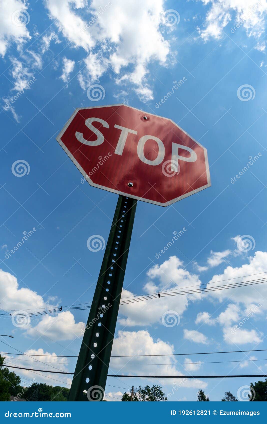 Stop Sign Blue Sky stock image. Image of street, traffic - 192612821