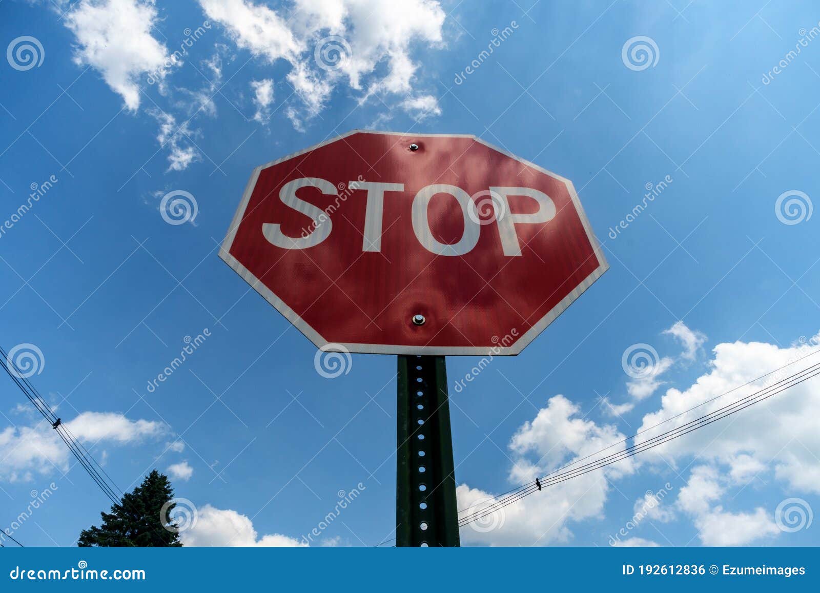 Stop Sign Blue Sky stock photo. Image of octagon, rules - 192612836