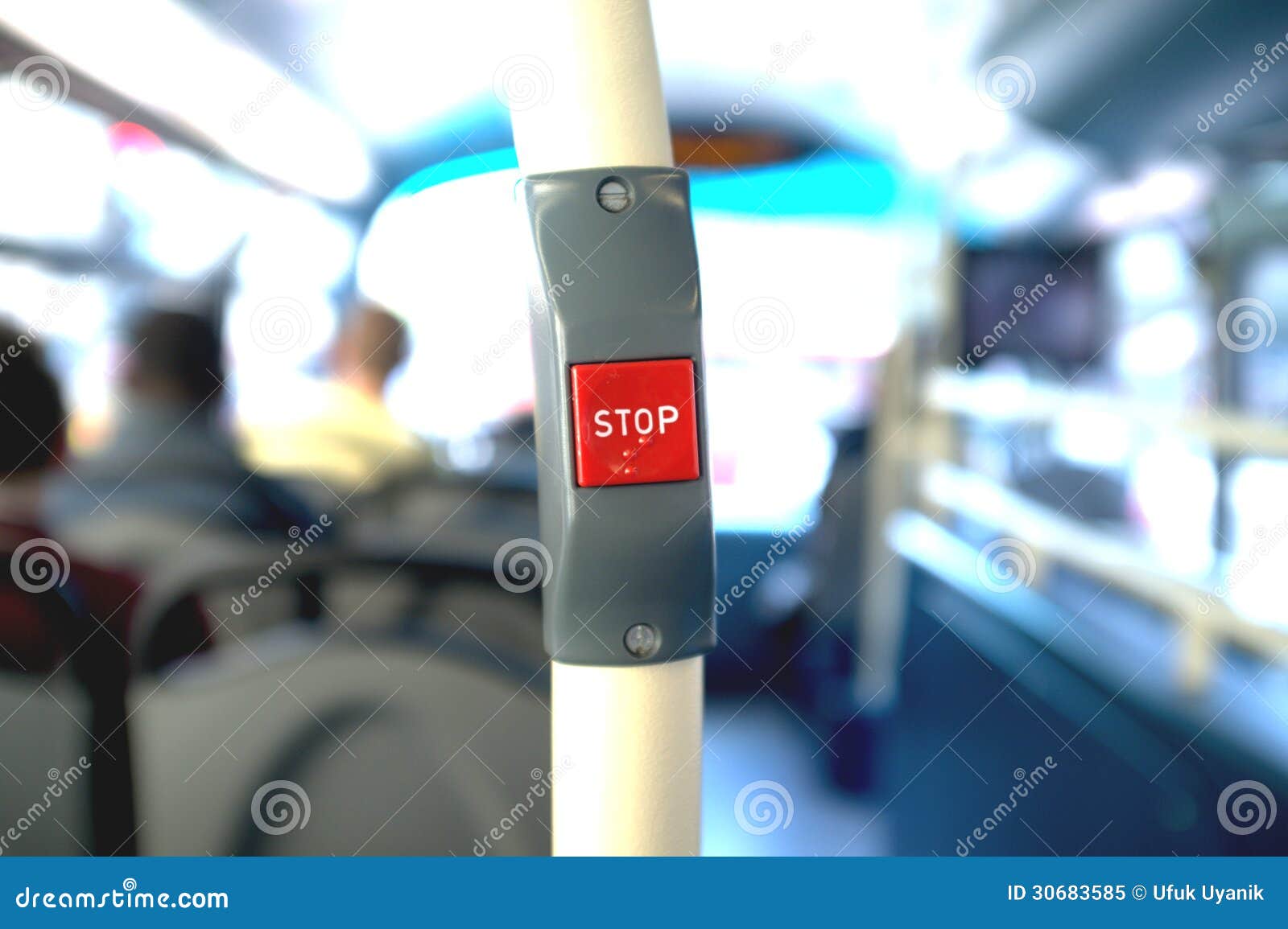 Stop sign in a bus stock image. Image of inside, concept - 30683585