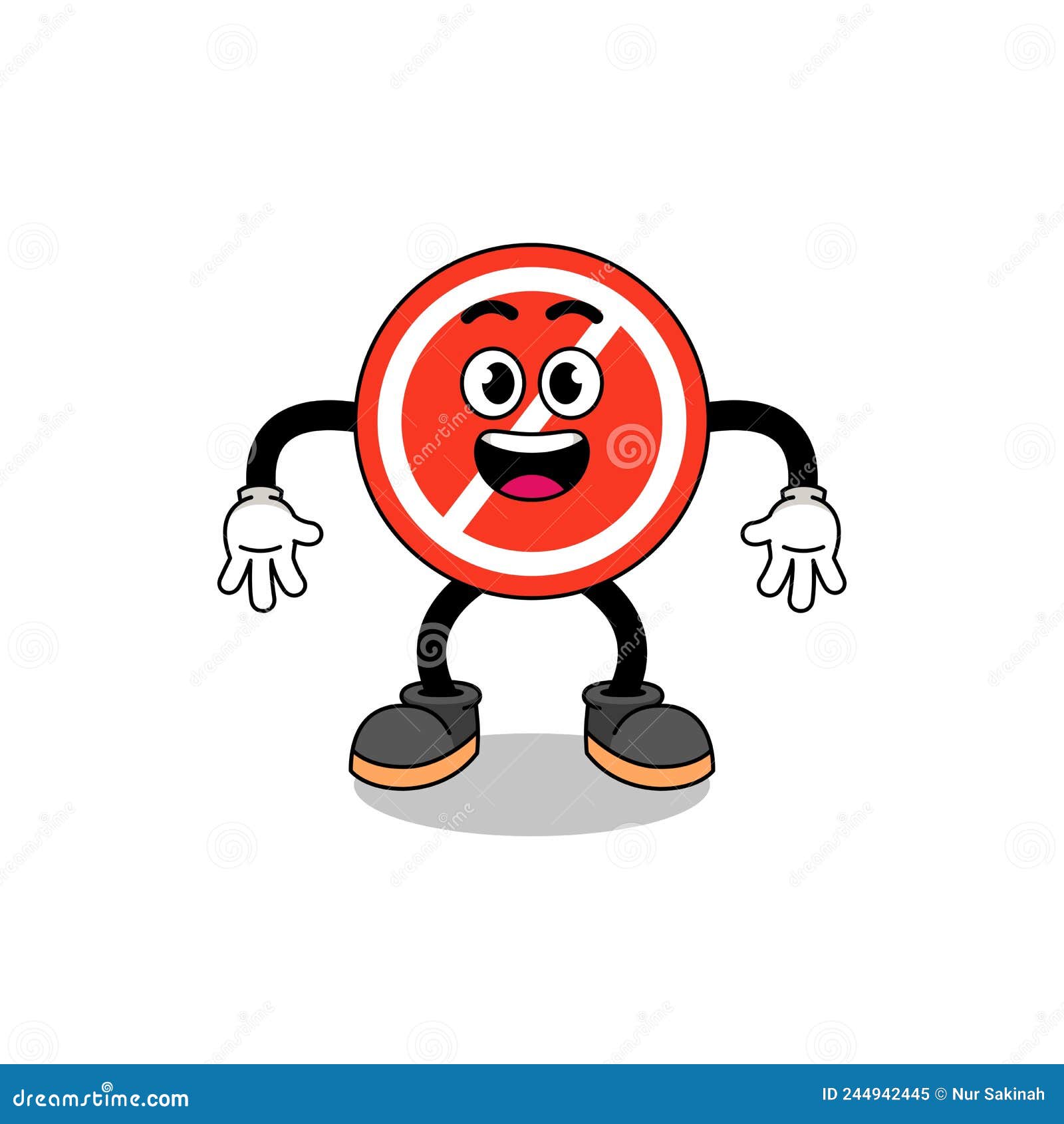 Stop Sign Cartoon with Surprised Gesture Stock Vector - Illustration of ...
