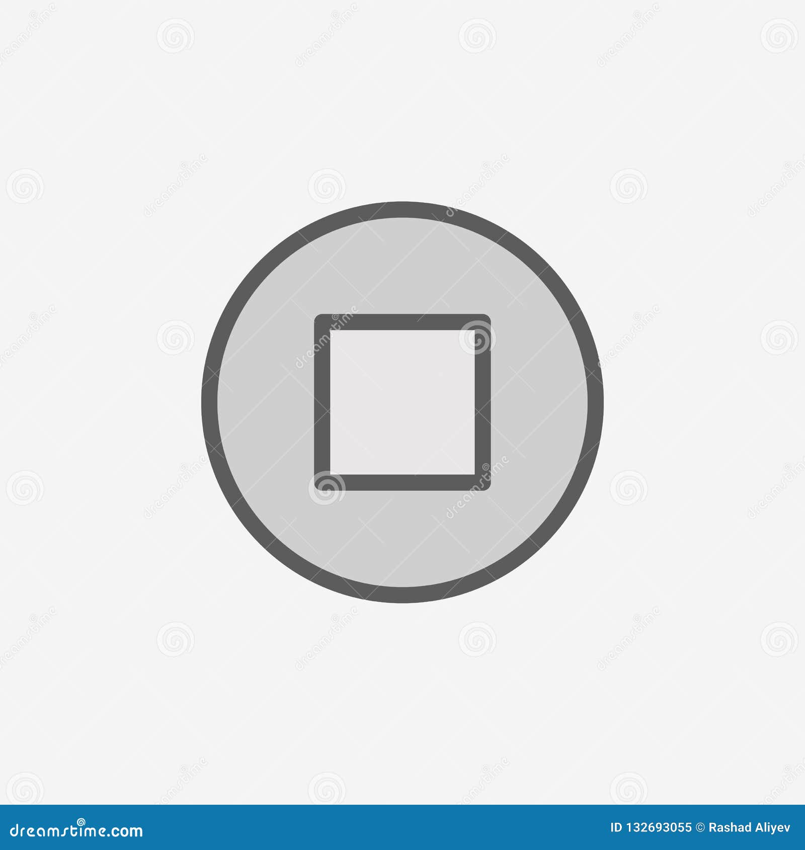 Stop Sign in a Circle Field Outline Icon. Element of 2 Color Simple ...