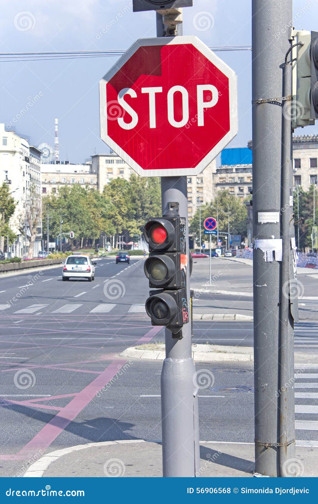 Stop sign in the city stock photo. Image of intersection - 56906568