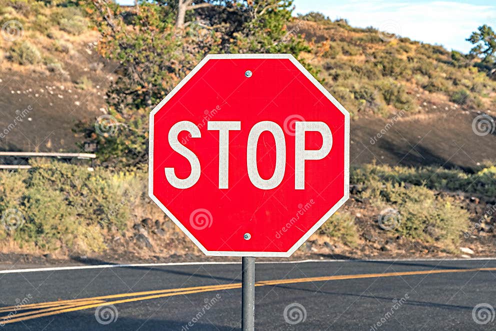 Stop Sign at Craters of the Moon Stock Image - Image of safety, signal ...