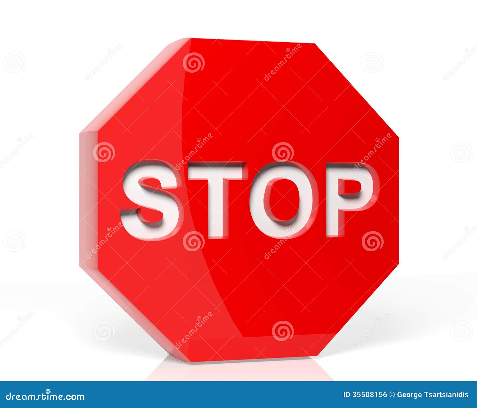 Stop sign 3D render stock illustration. Illustration of regulations ...