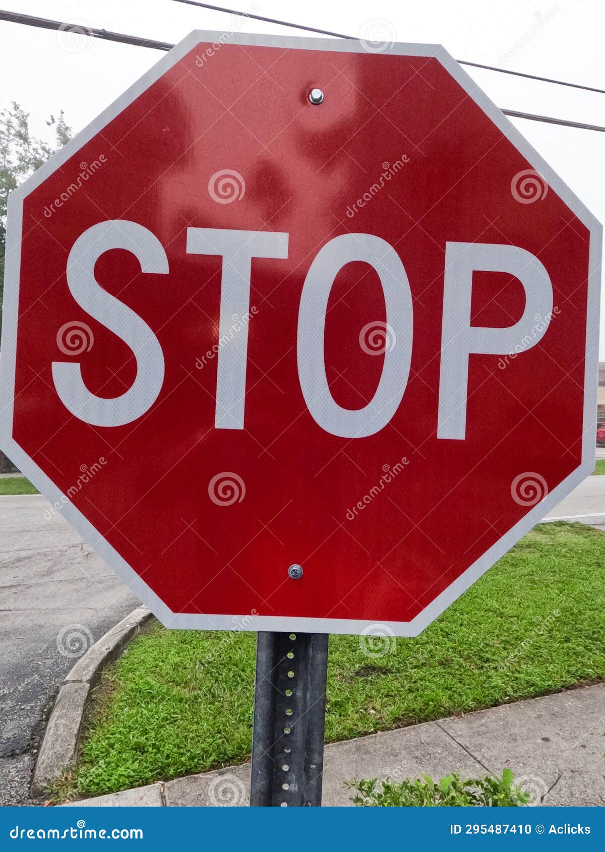Stop Sign by the Empty Road Stock Photo - Image of communication ...
