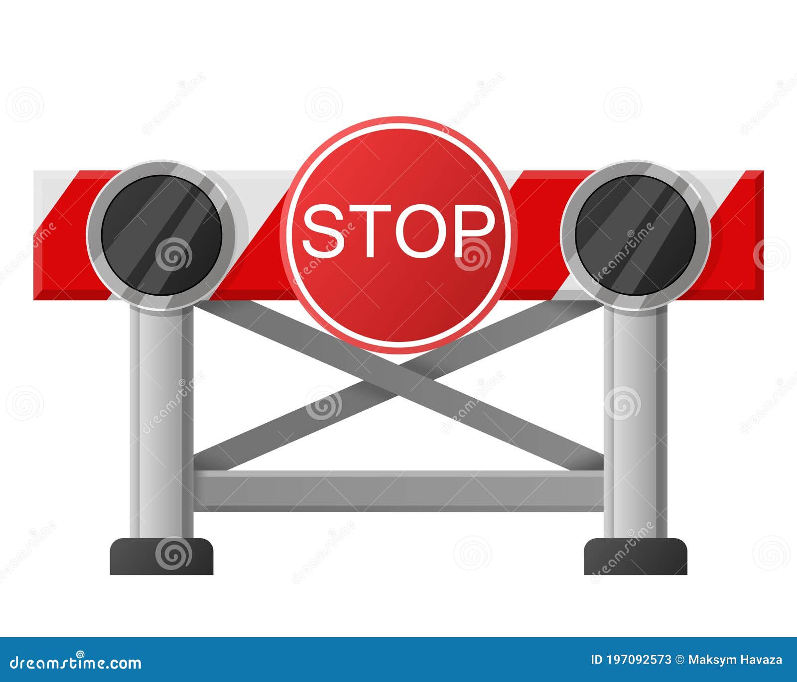 Stop Sign. The End Of A Railway Line With A Barrier And A Buffer ...