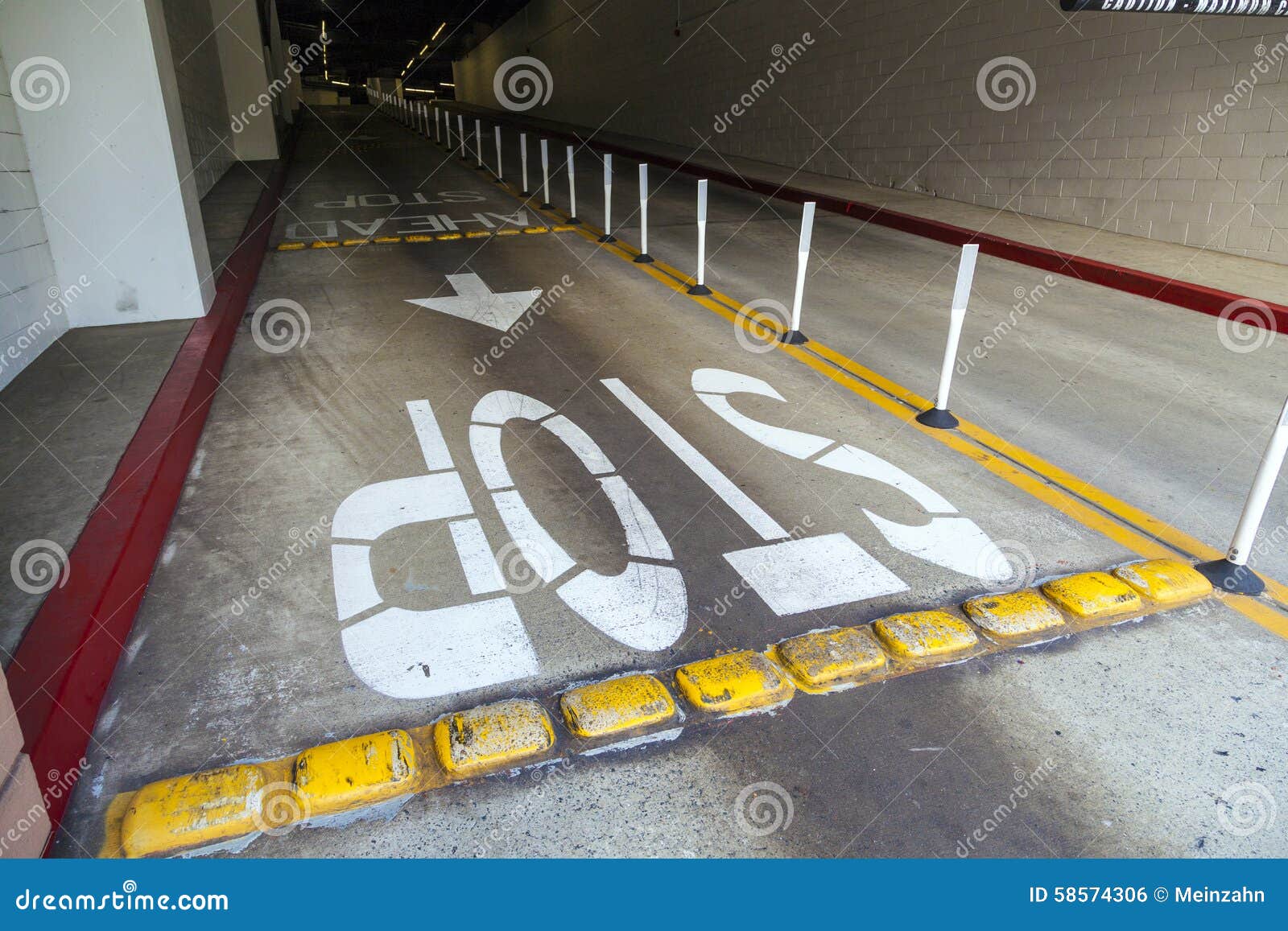 Stop sign in a garage stock photo. Image of danger, yellow - 58574306