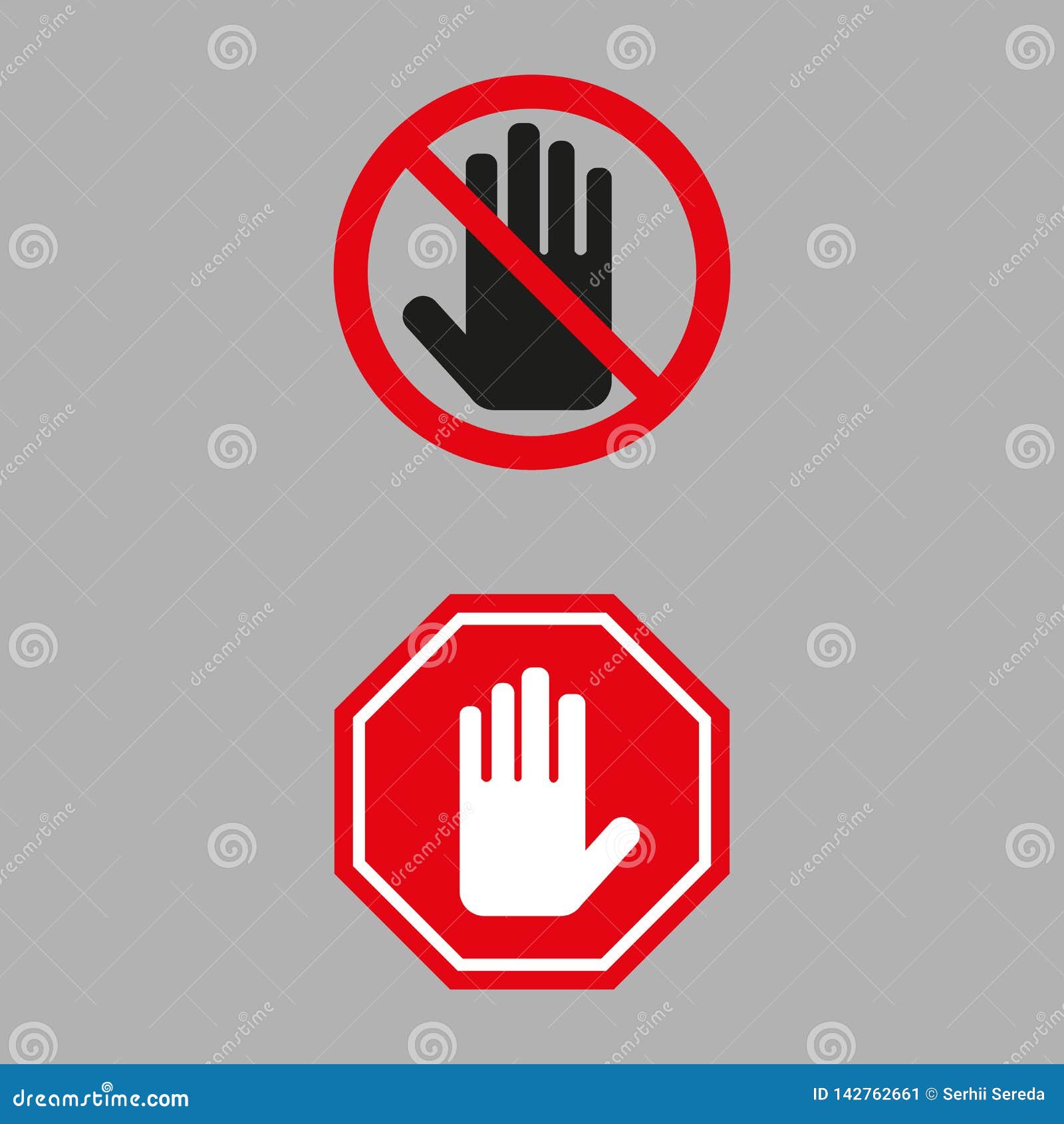 Stop Sign on Gray Background Stock Illustration - Illustration of area ...