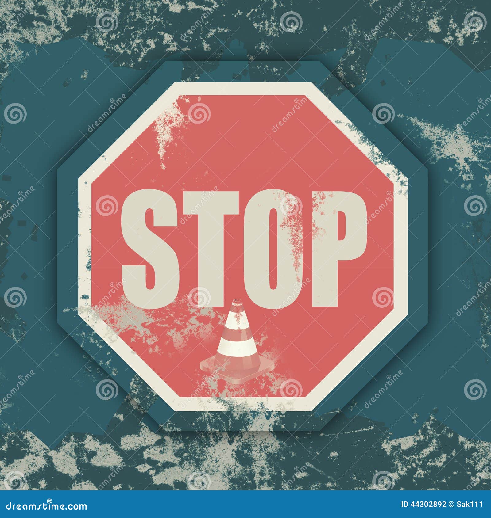 Stop Sign on Grunge Background Stock Illustration - Illustration of ...