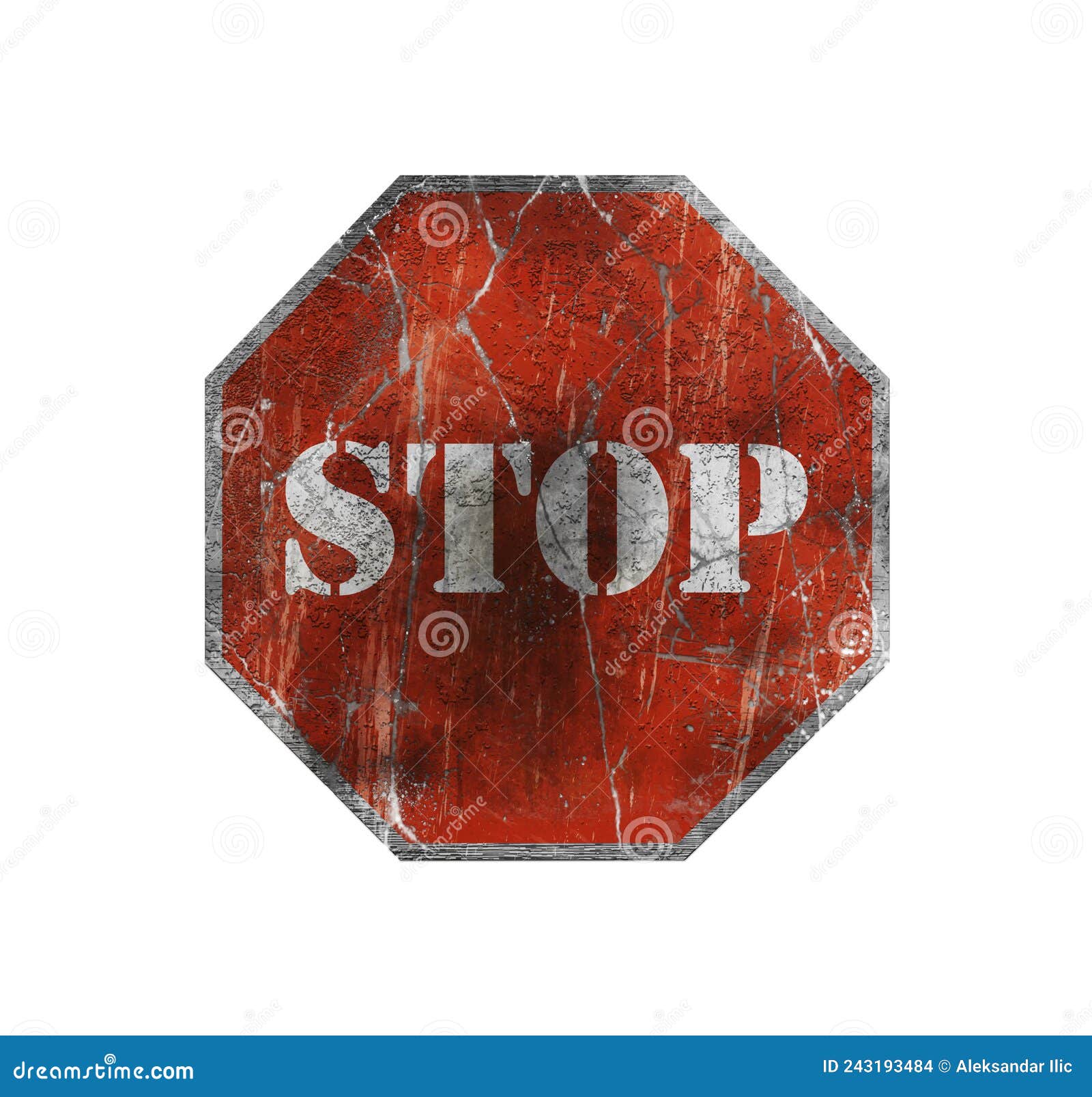 Stop Sign Grunge, Worn and Damaged Look Illustration Stock Illustration ...