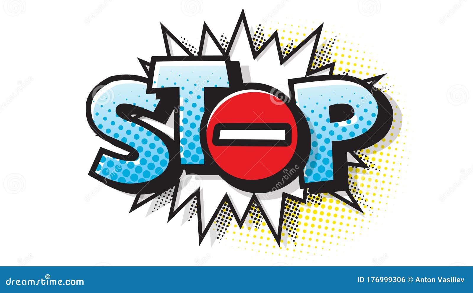 Stop Sign. Halftone Expression Text on a Comic Style Bubble. Vector ...