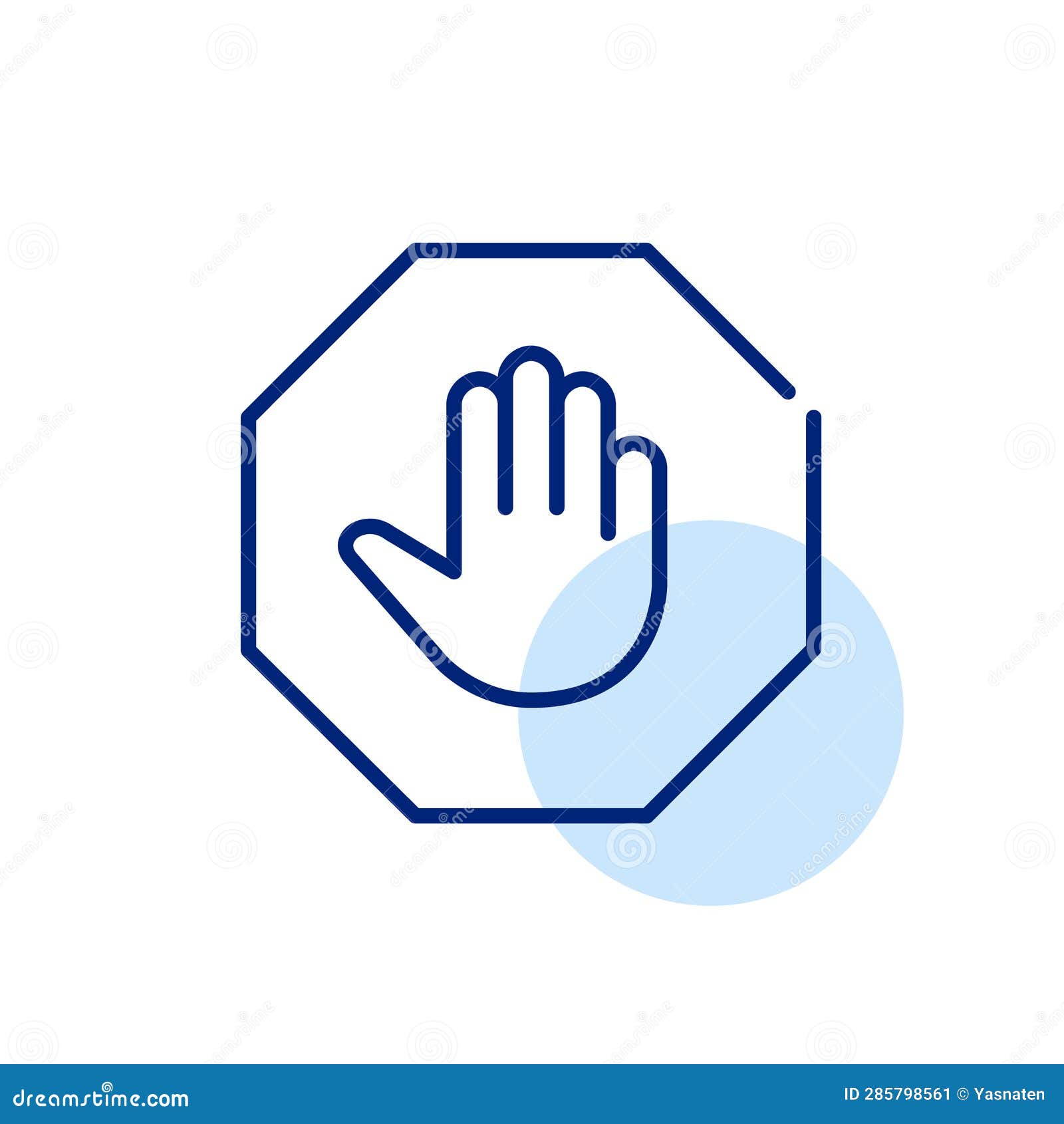 Stop Sign with Hand Gesture. Pixel Perfect Icon Stock Illustration ...