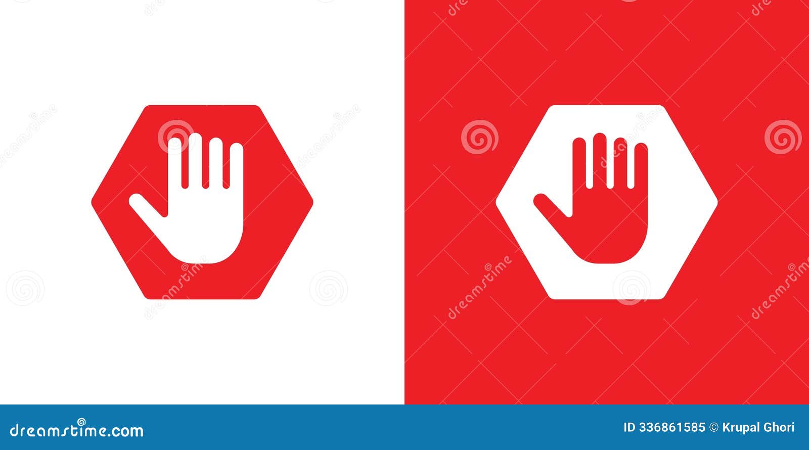 Stop Sign with Hand Icon Linear Logo Isolated Stock Vector ...