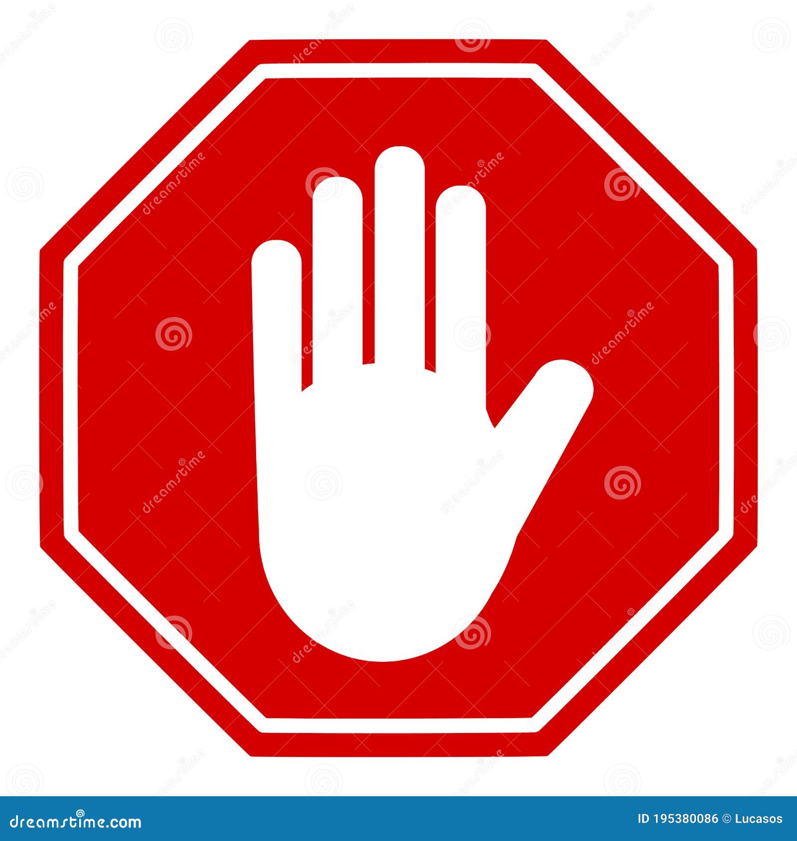 Stop sign with hand stock vector. Illustration of vector - 195380086