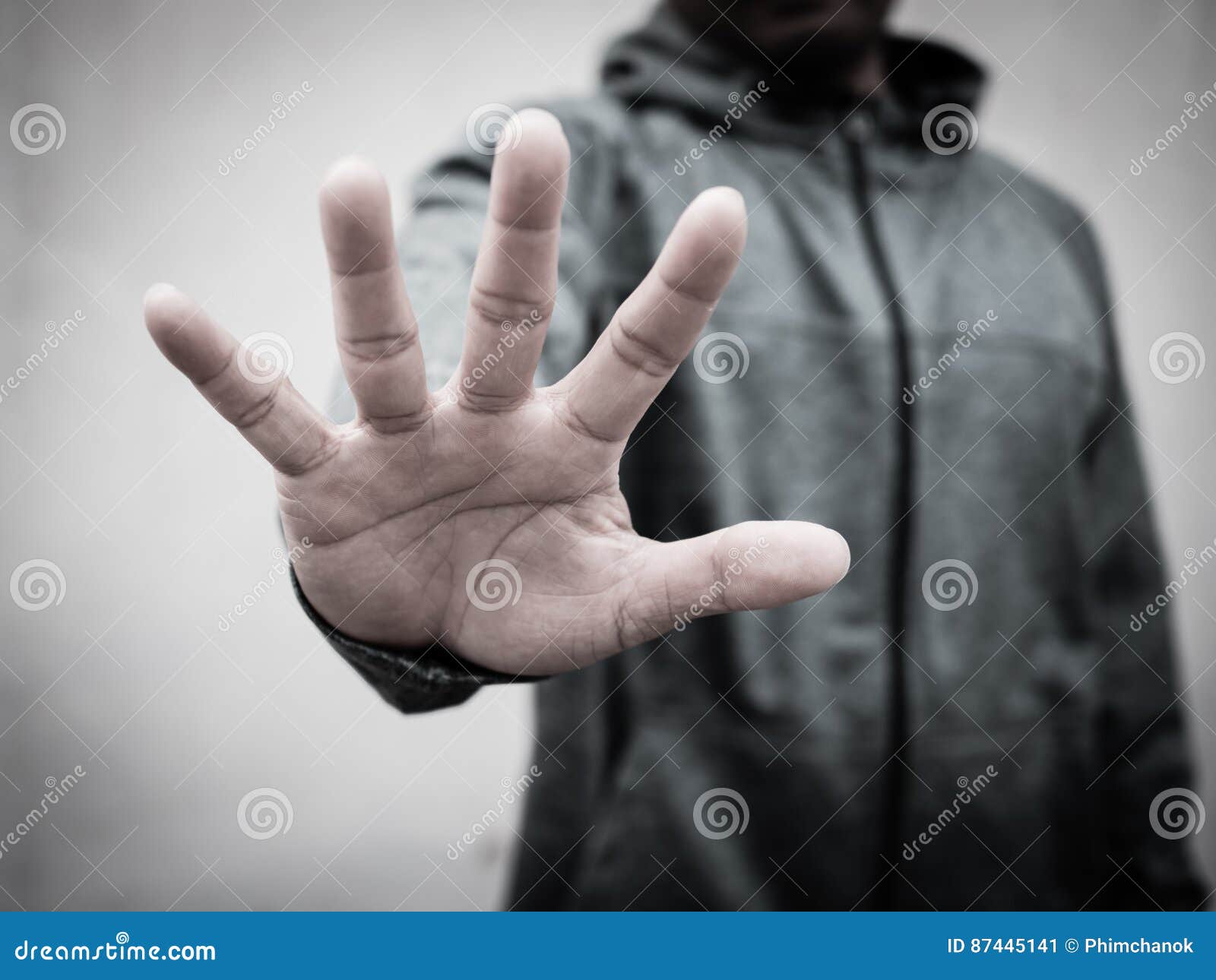 Stop sign with hand stock image. Image of negative, face - 87445141