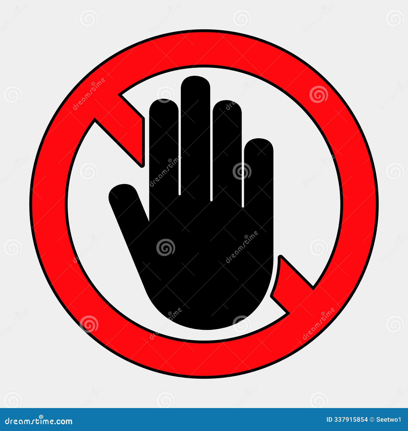 Stop Sign with Hand Symbol on Neutral Background Stock Vector ...