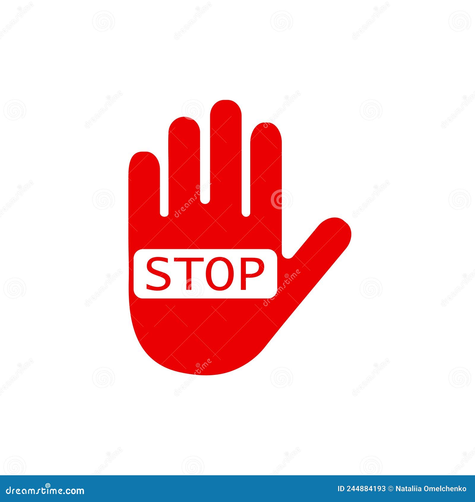 Stop Sign with Hand. Vector Illustration Stock Vector - Illustration of ...