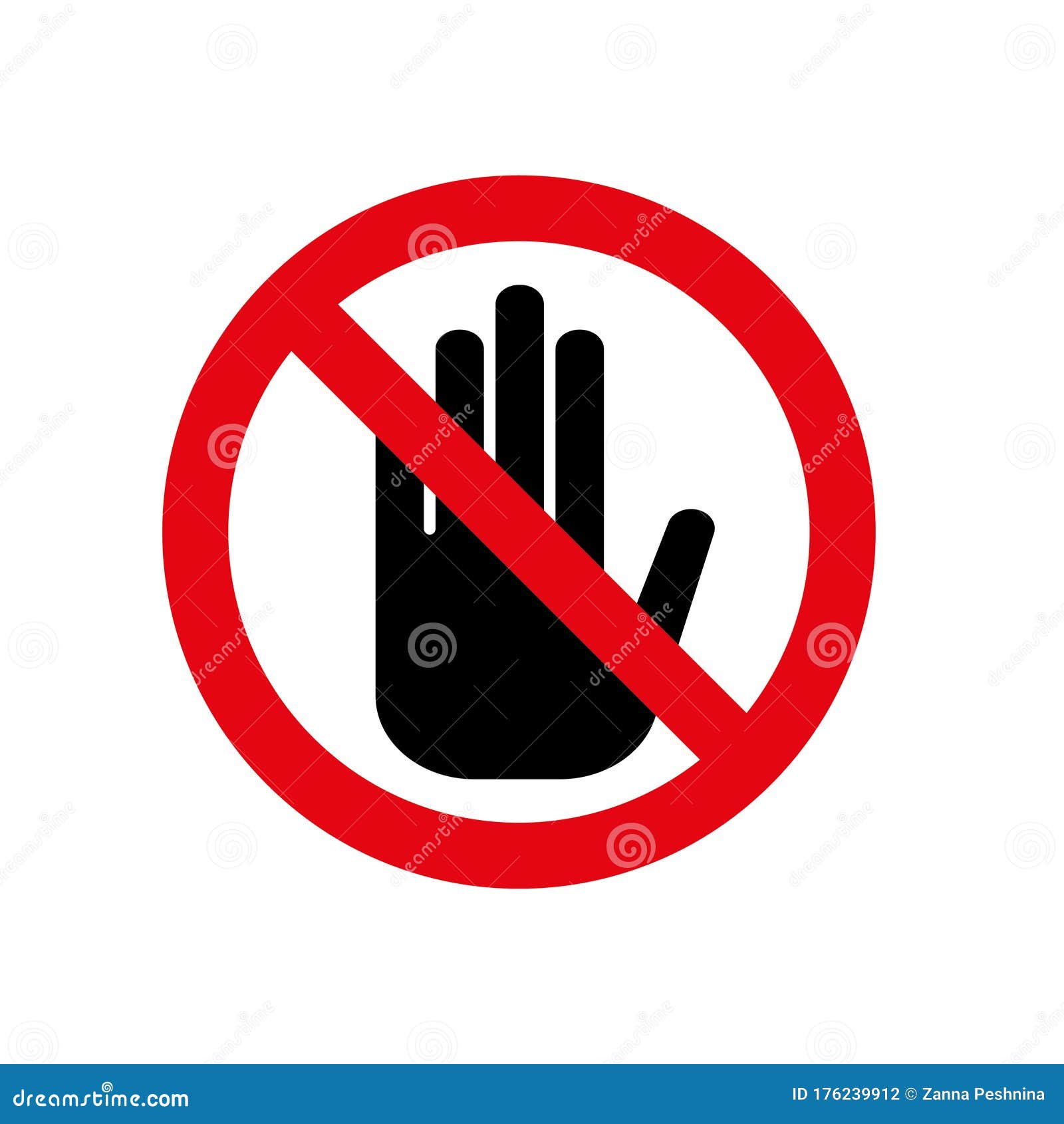 Stop Sign with Human Hand Symbol. Vector Stock Vector - Illustration of ...
