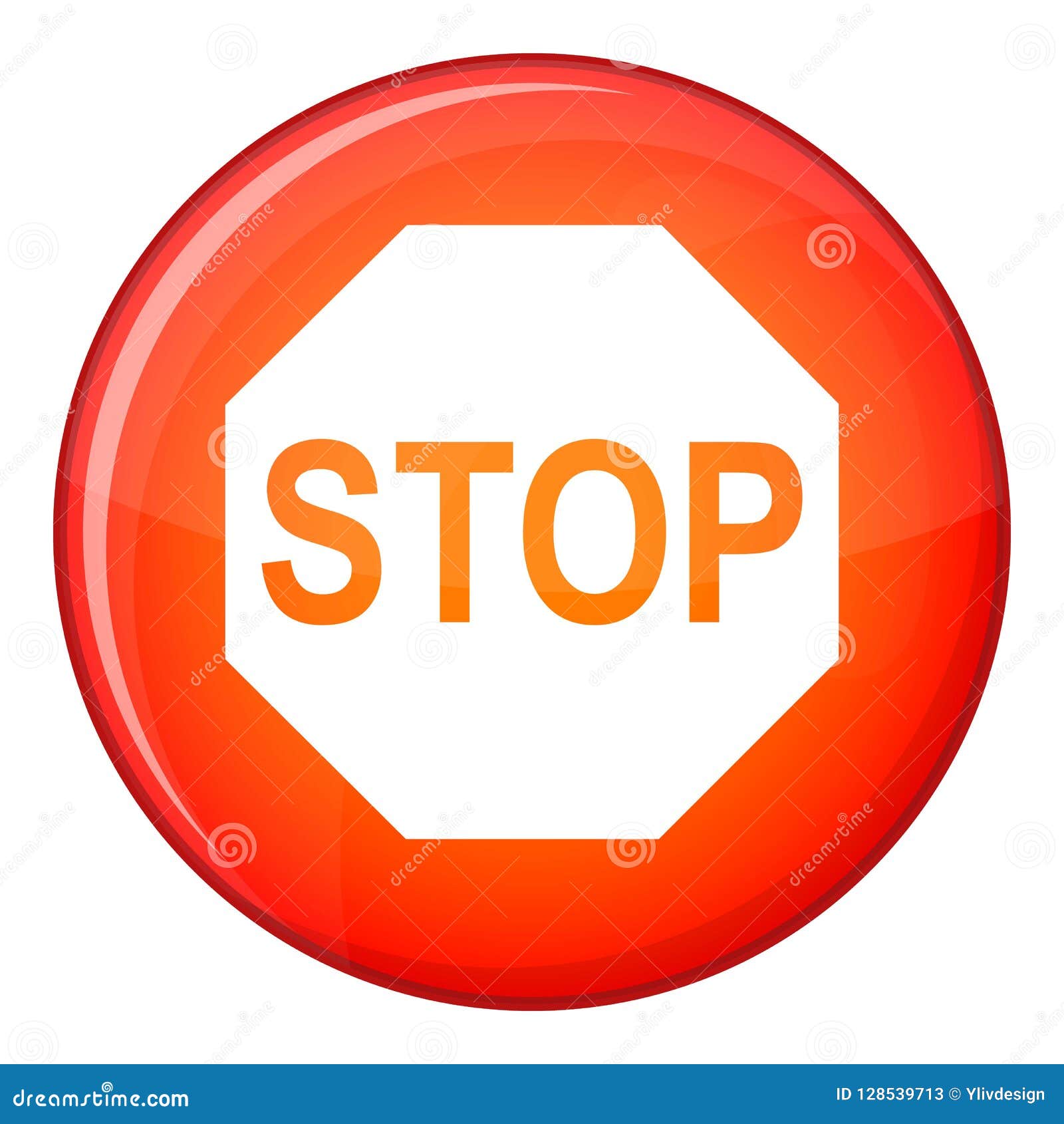 Stop sign icon, flat style stock illustration. Illustration of isolated ...