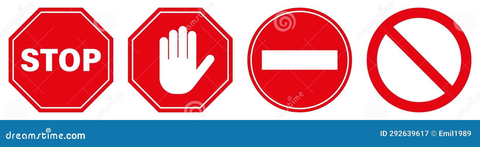 Stop Sign Icon Set Simple Design. Stock Illustration - Illustration of ...