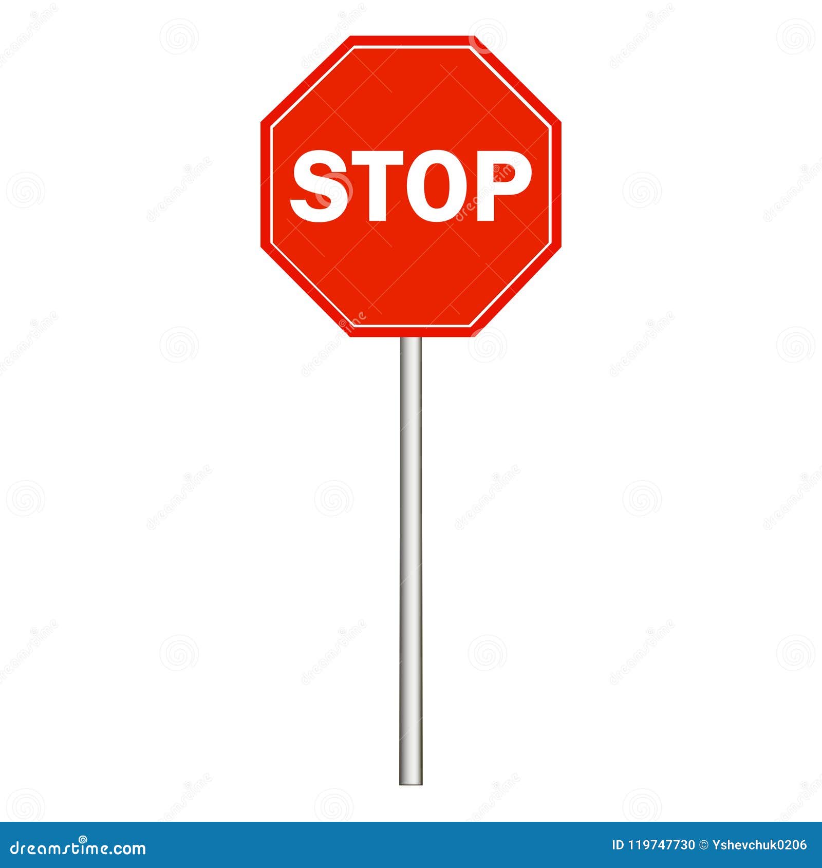 Stop Sign Icon . White Background. Vector Illustration. Stock Vector ...