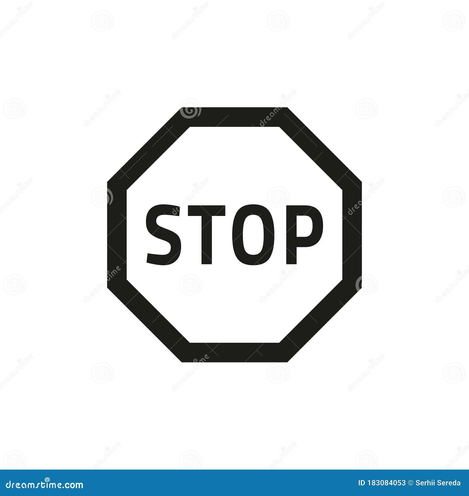 Stop Sign Icon on White Background Stock Illustration - Illustration of ...