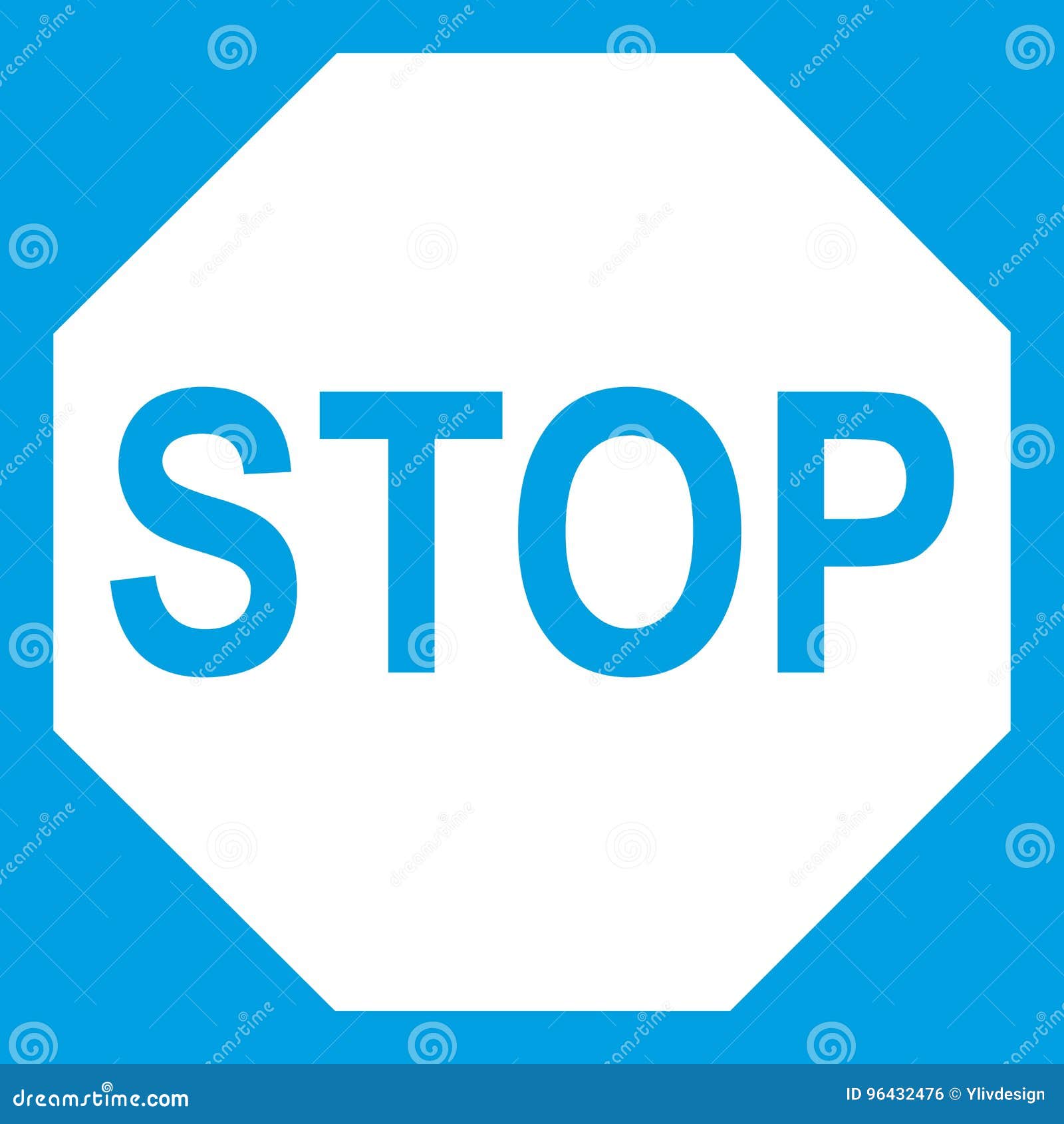 Stop sign icon white stock vector. Illustration of drivers - 96432476