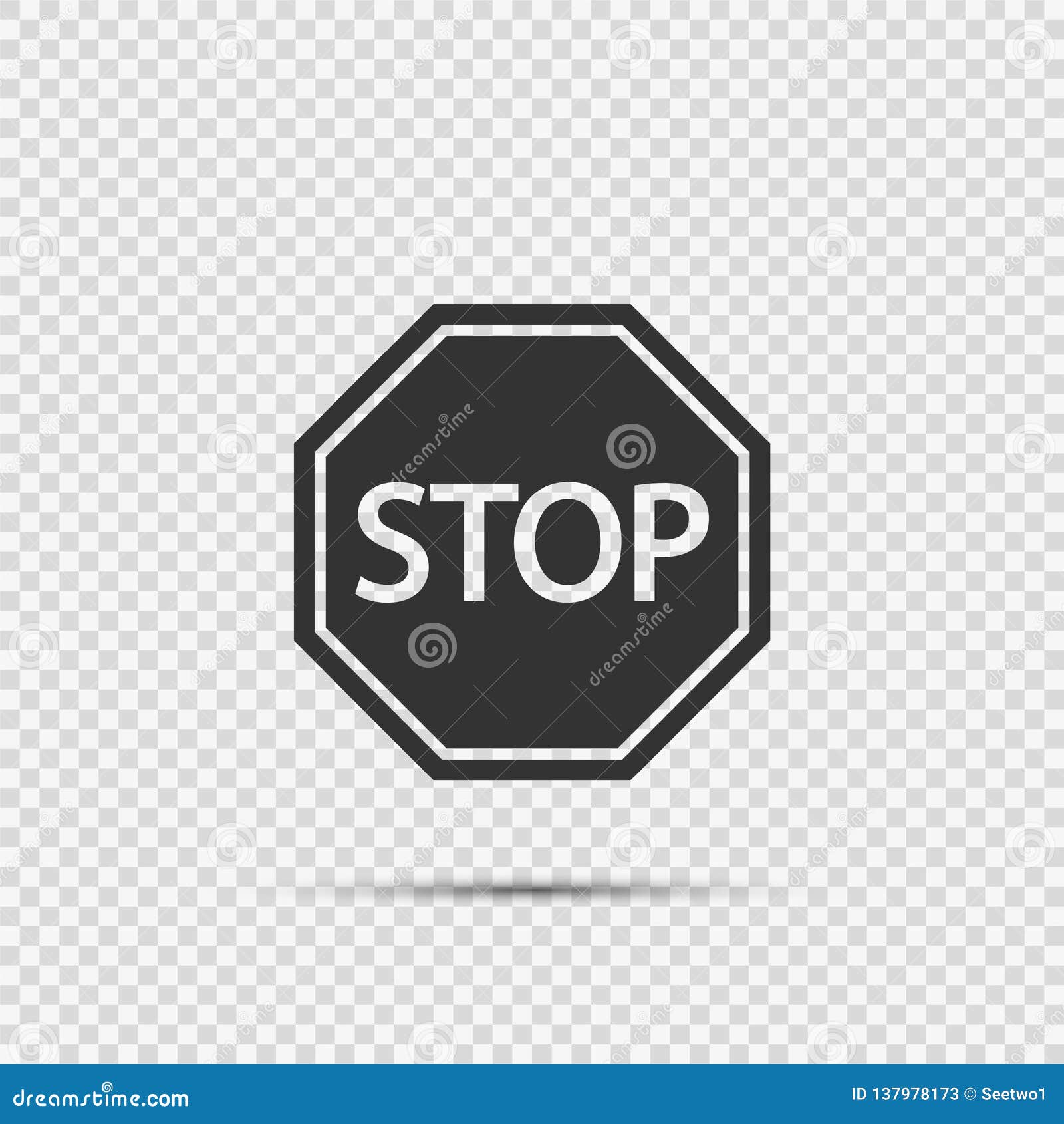 Stop Sign Icons on Transparent Background Stock Vector - Illustration ...