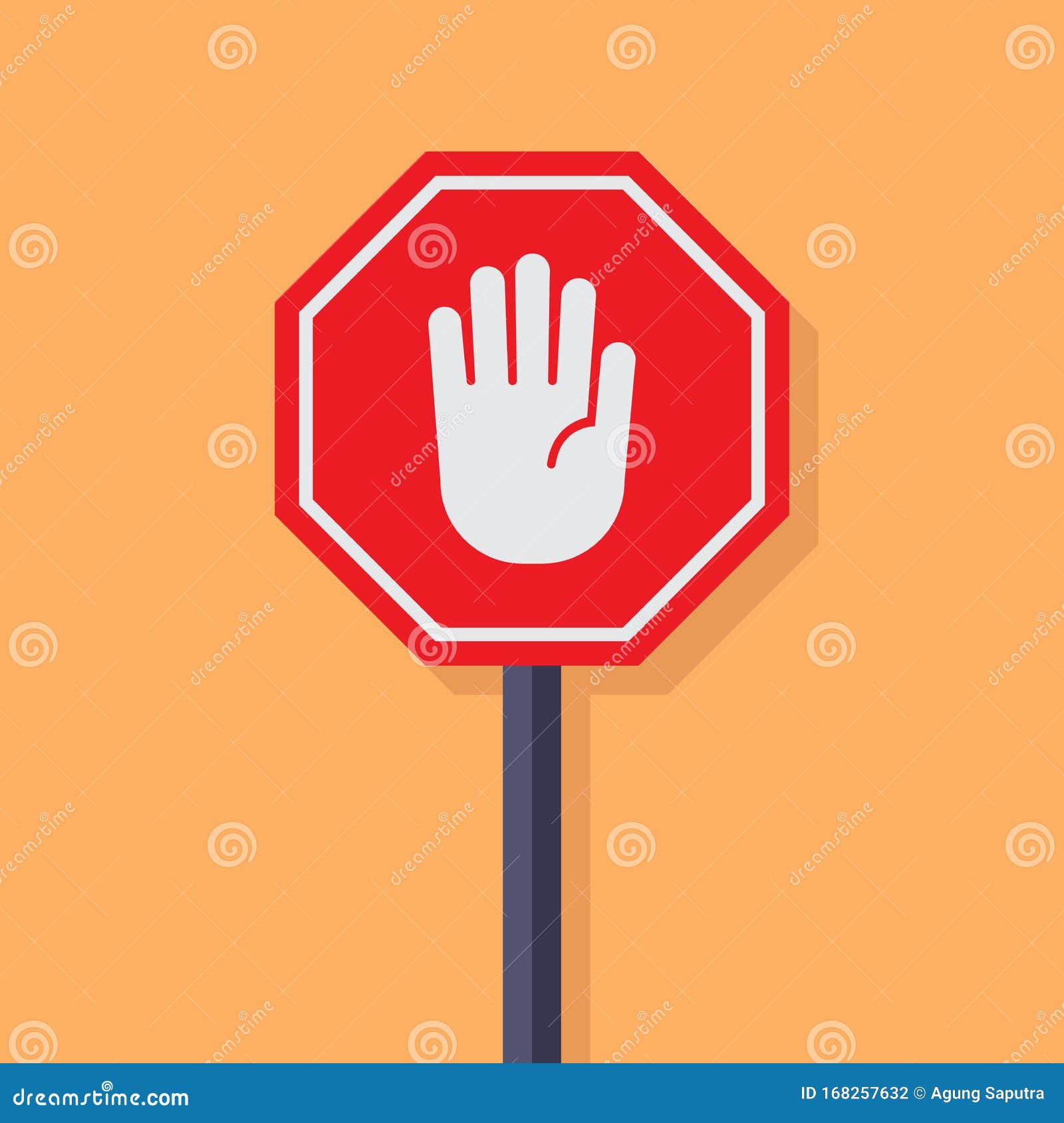 Stop Sign, Flat Design Vector Illustration Stock Vector - Illustration ...