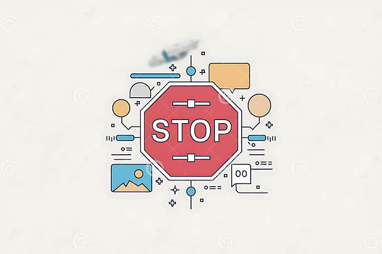 Stop Sign Infographic Data, Communication, and Visual Halt Stock ...