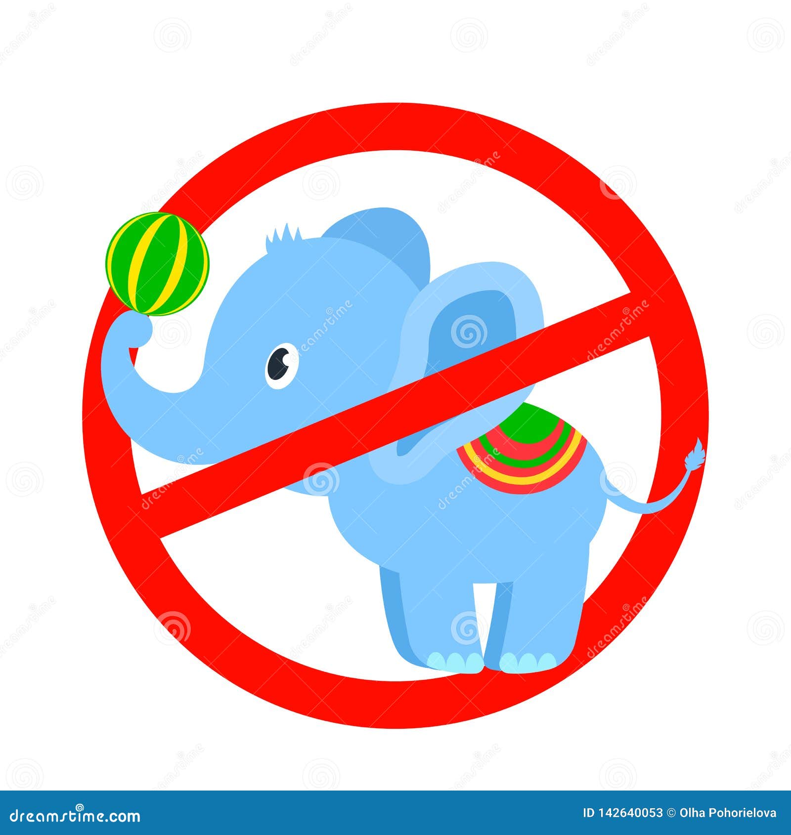Stop Sign Inside the Elephant Performance at the Circus. Circus Concept ...